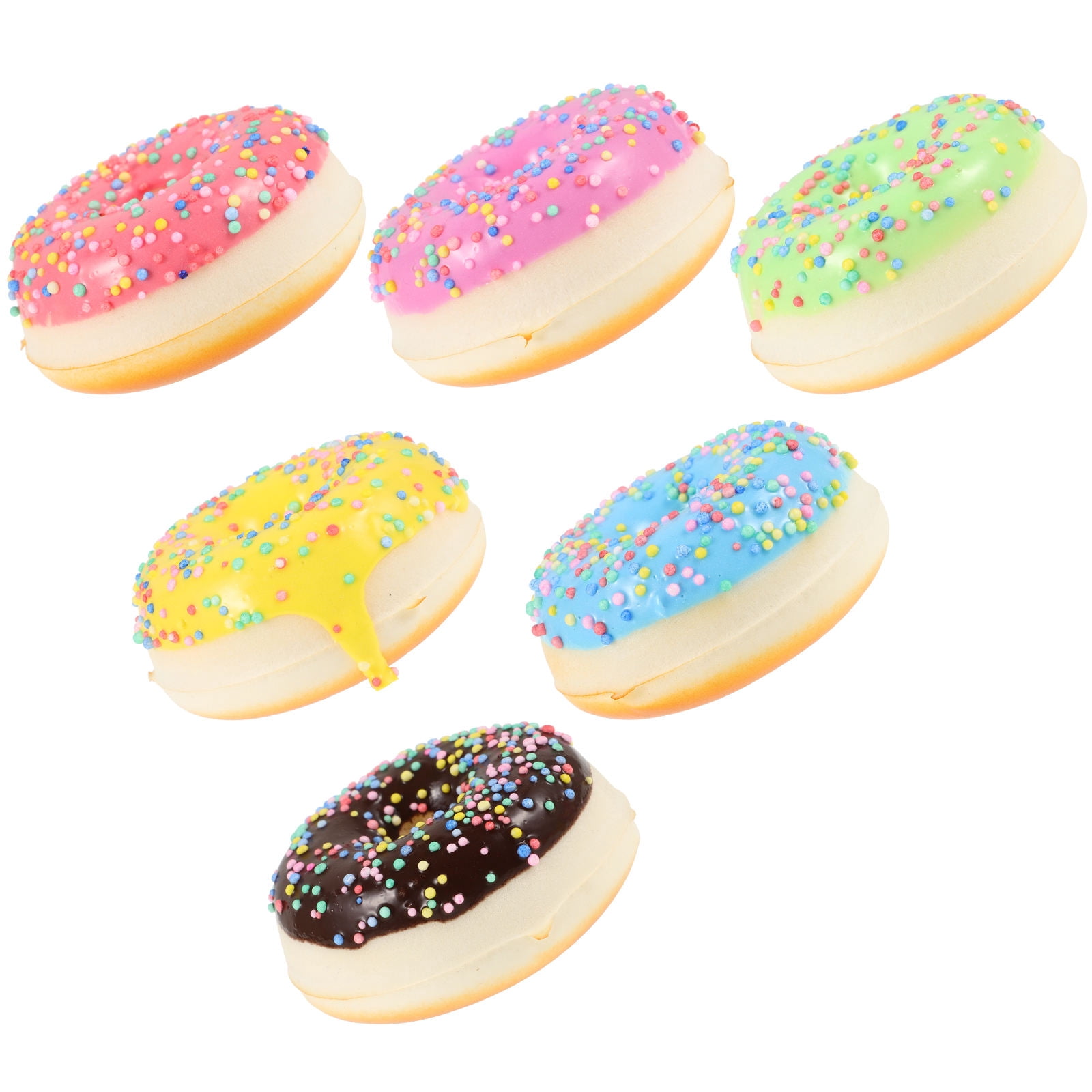 KALLORY Donuts Showcase Props Assorted Color 6Pcs Home Decoration 2.8X2 ...