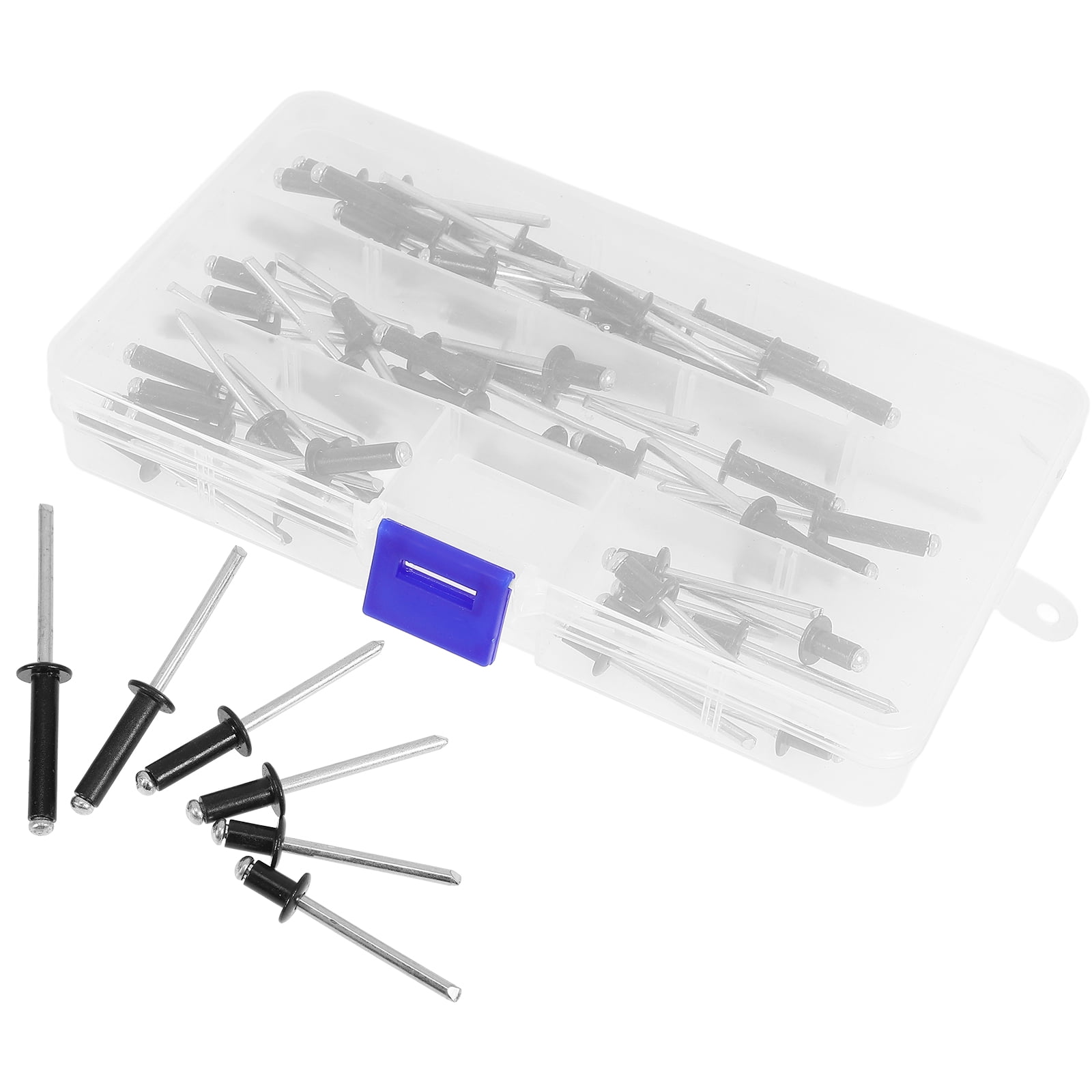 KALLORY 60 Pcs Flange Pop Rivets Aluminum Blind Assortment Long Black ...