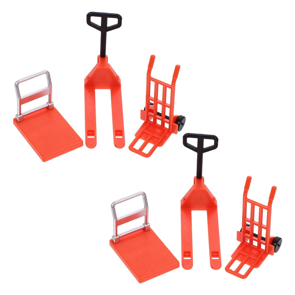 KALLORY 6Pcs Miniature Construction Toy Orange Plastic Construction ...