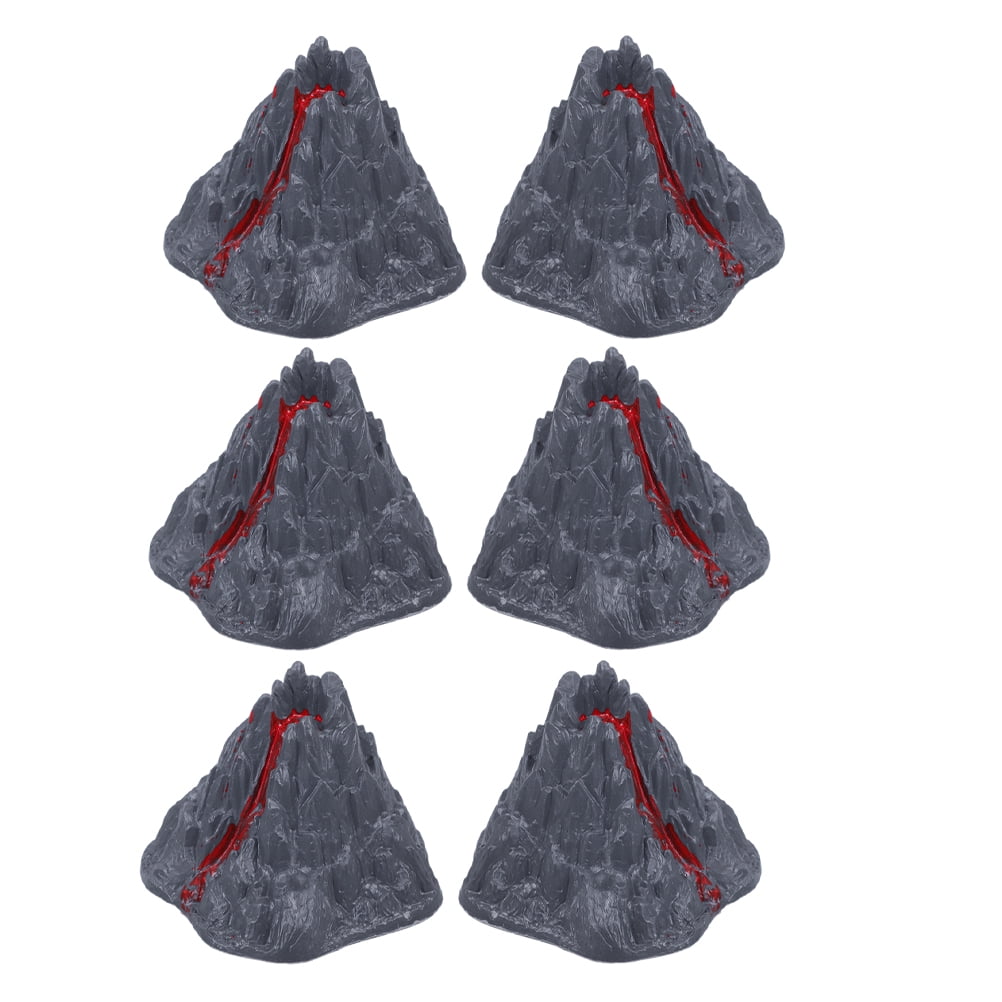 KALLORY 6Pcs Miniature Landscape Plastic Volcano Model For Fish Tank ...