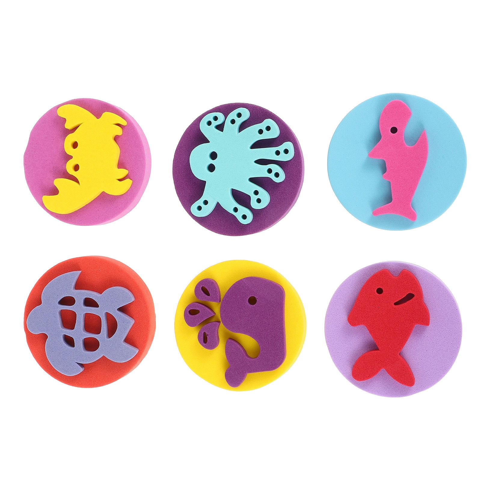 KALLORY 6Pcs Paint Sponge Stampers For Kids Assorted Color EVA Diy ...