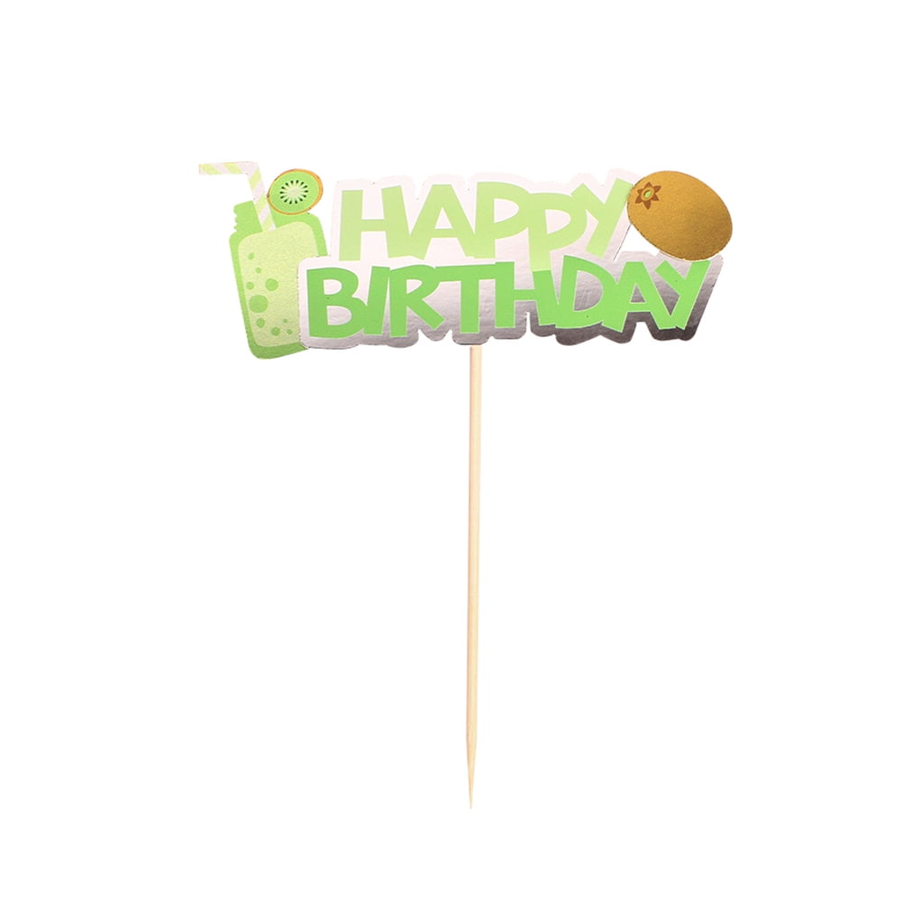 KALLORY 6pcs Adorable Fruits Design Cake Picks Paper Birthday Cake ...