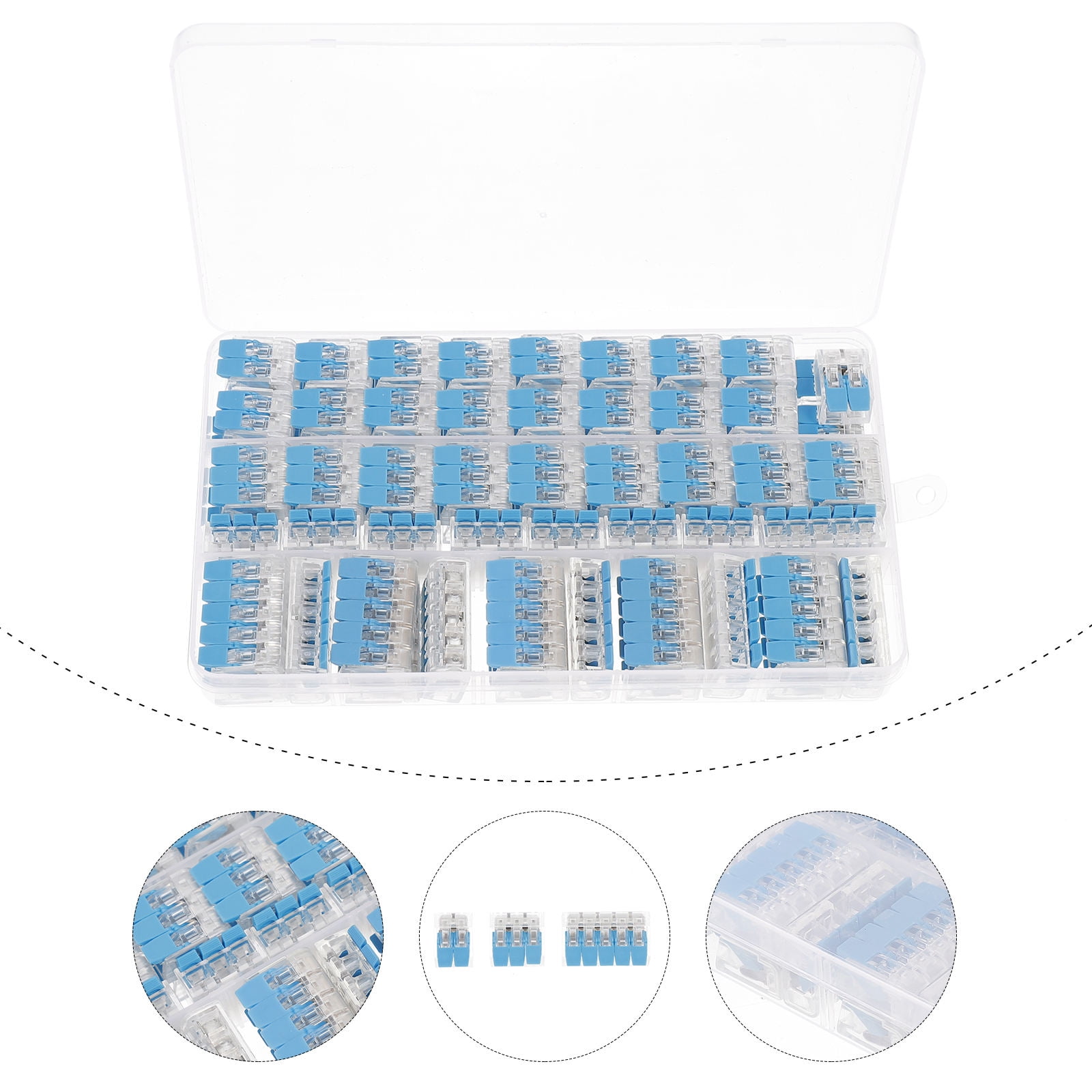 KALLORY 75Pcs Blue Wire Connectors Wire Insertion Checking for ...