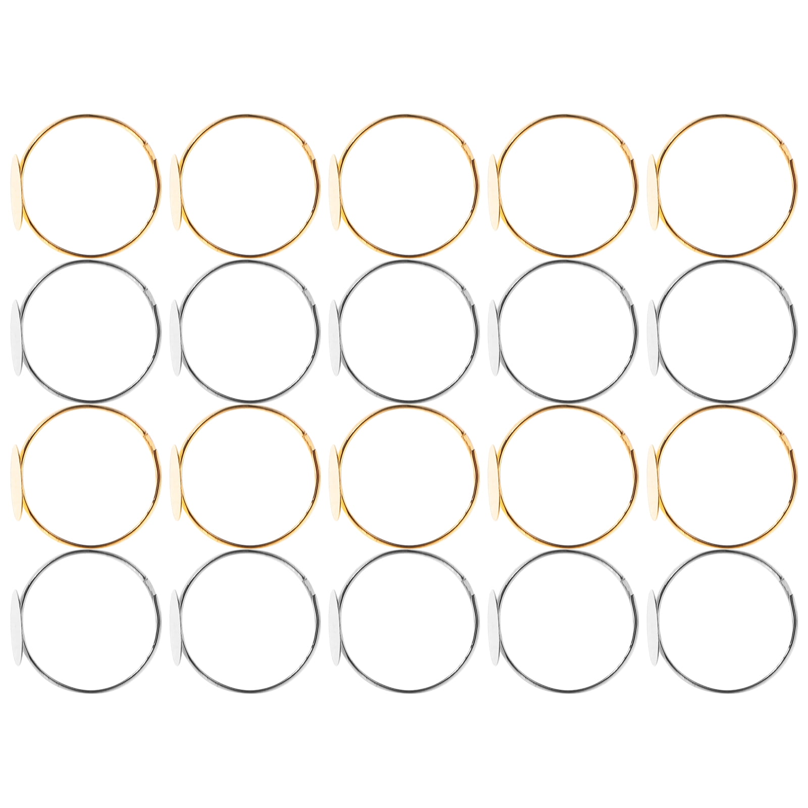 KALLORY DIY Accessories Ring Bases Metal 80Pcs 0.71X0.39X0.39In ...