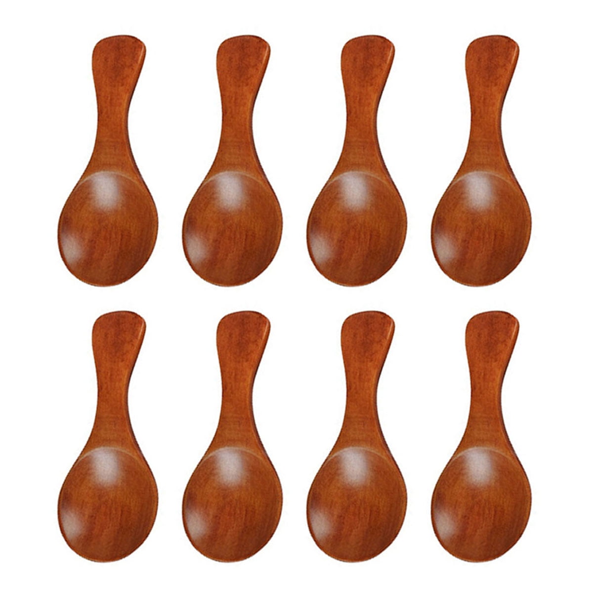 KALLORY 8Pack Small Teaspoons In Light Brown Color Great For Stirring ...