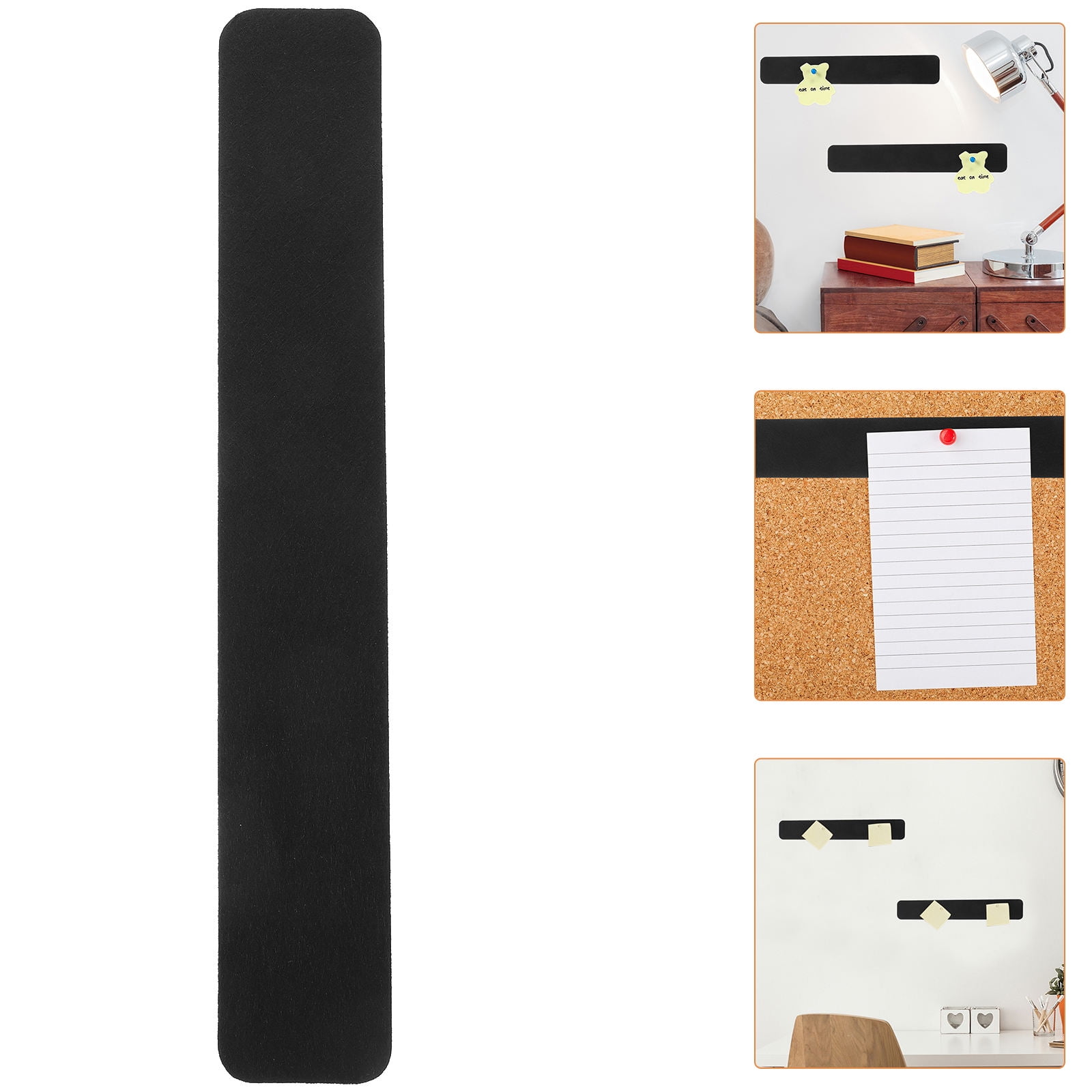 KALLORY 8Set Black Wool Felt Bulletin Board Strips for Office Wall ...