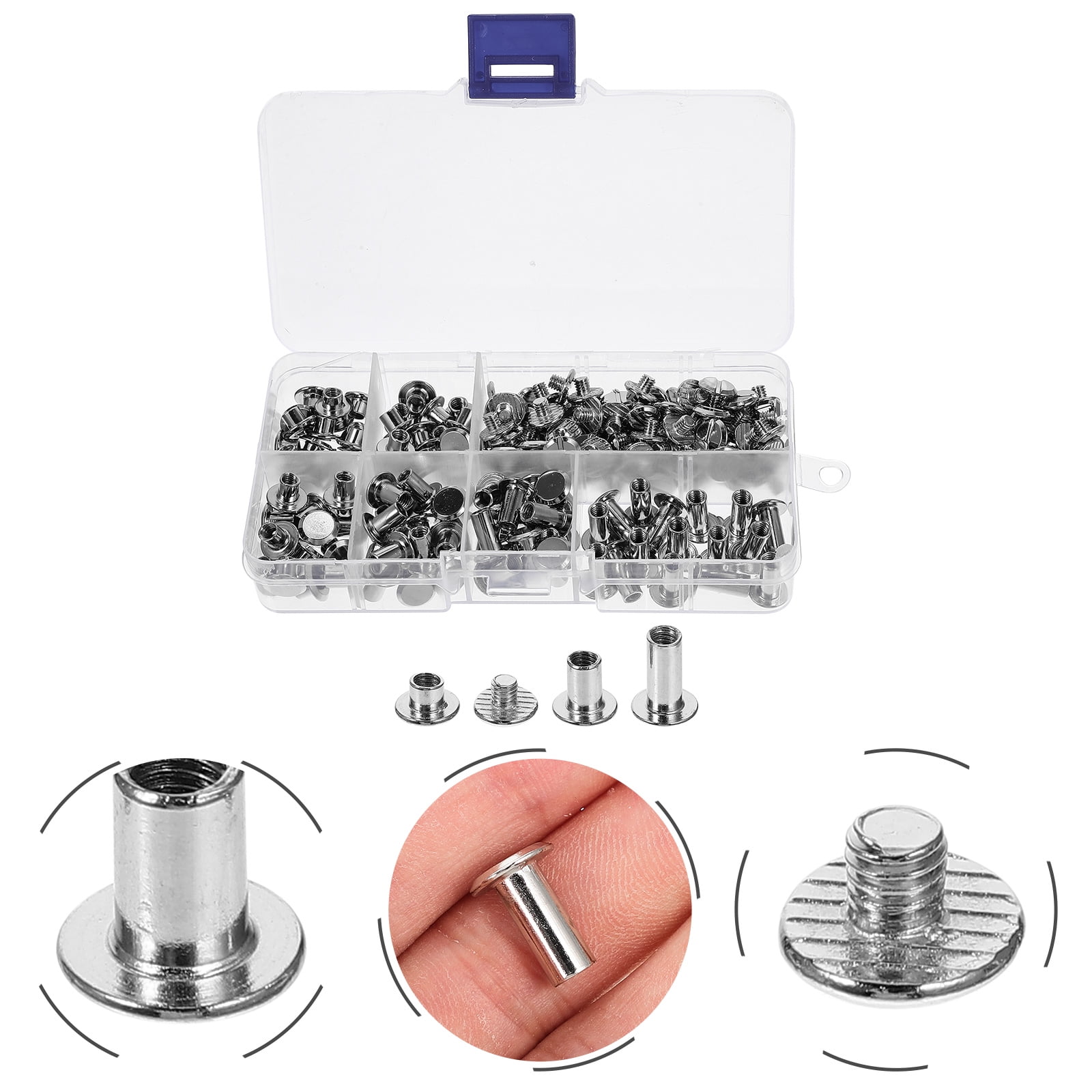 KALLORY 90 Sets DIY Rivet Kit Iron Rivets for Leather Clothes and ...