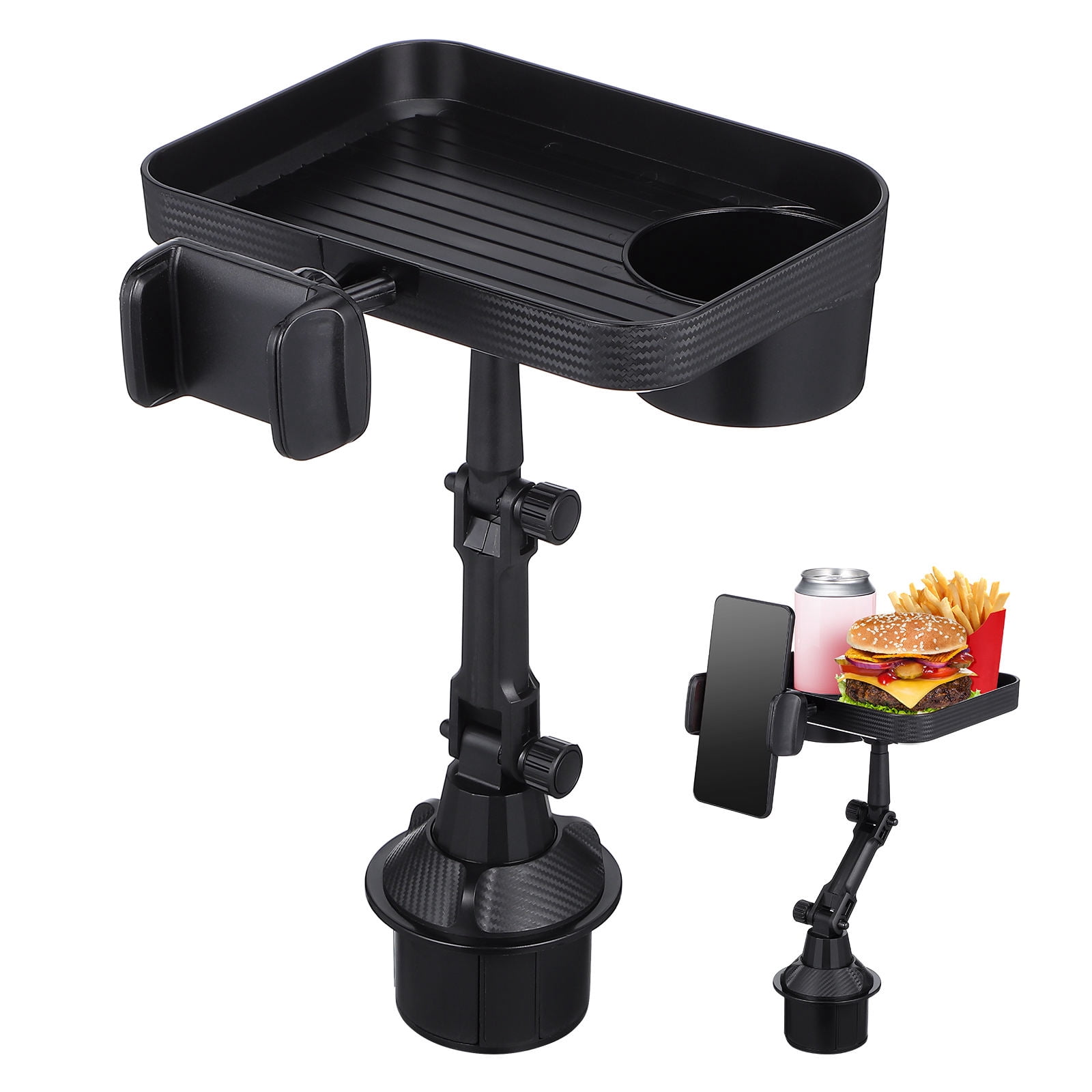 KALLORY Adjustable Car Cup Holder Tray 3 In 1 Universal Food Tray with ...
