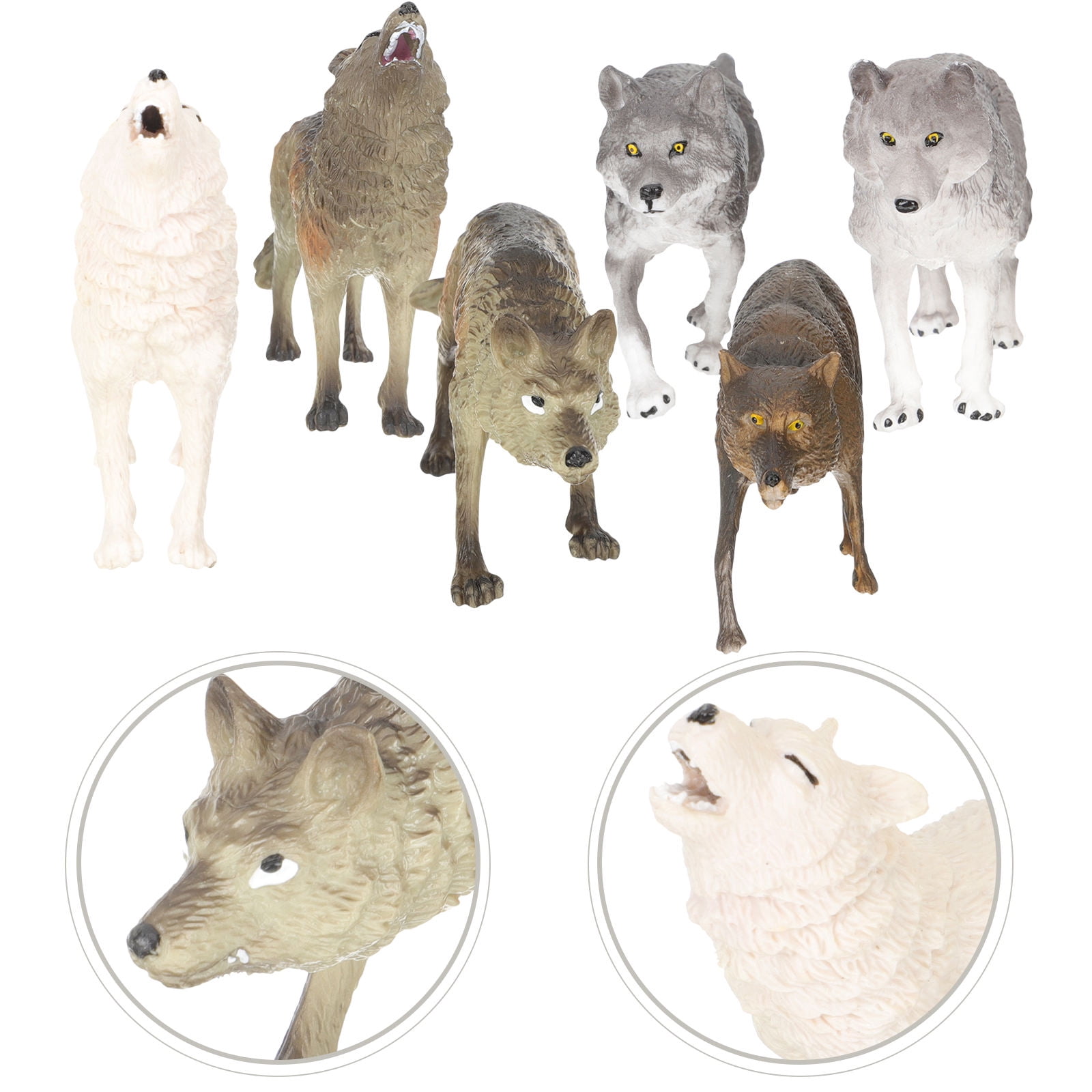 KALLORY Assorted Color Animal Figurines Set of 7 Educational Toys for ...