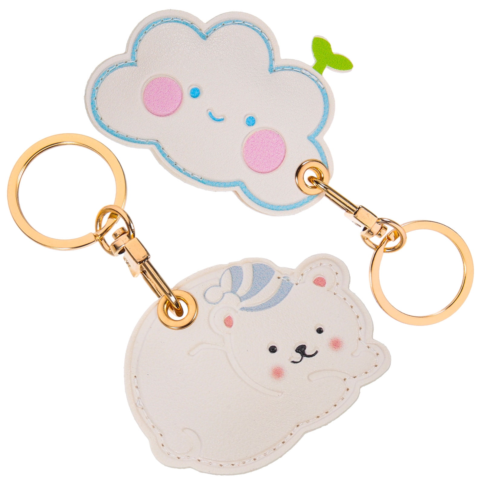 KALLORY Assorted Color Cartoon Cute Keyring for Bag Pendant 2Pcs 7.5X1 ...