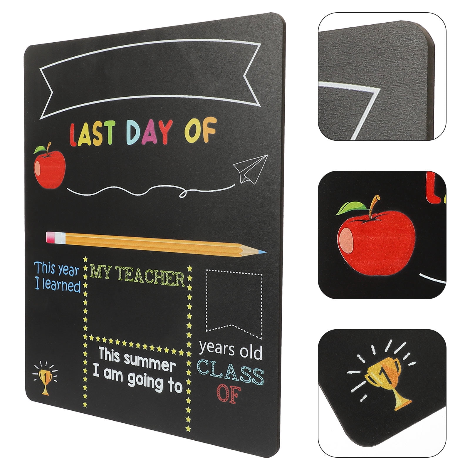 KALLORY Back-to-School Season Themed Chalkboard Wooden 1Piece 12x8in ...