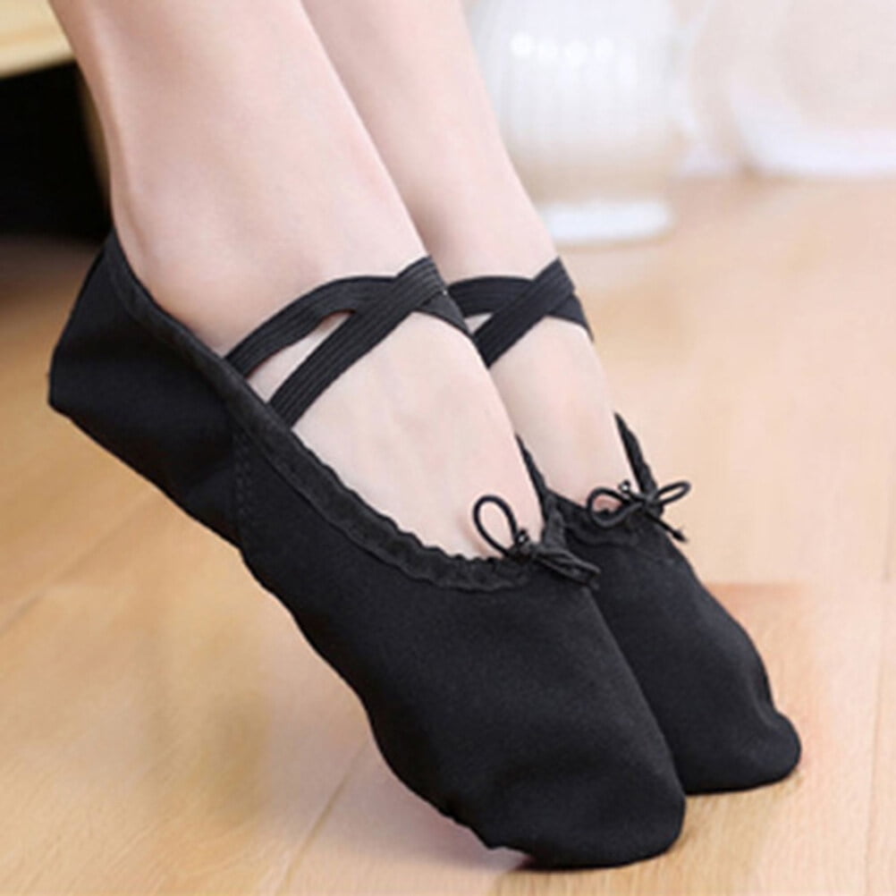 KALLORY Ballet Pointe Shoes Canvas Ballet Shoes for Girls Dancing ...