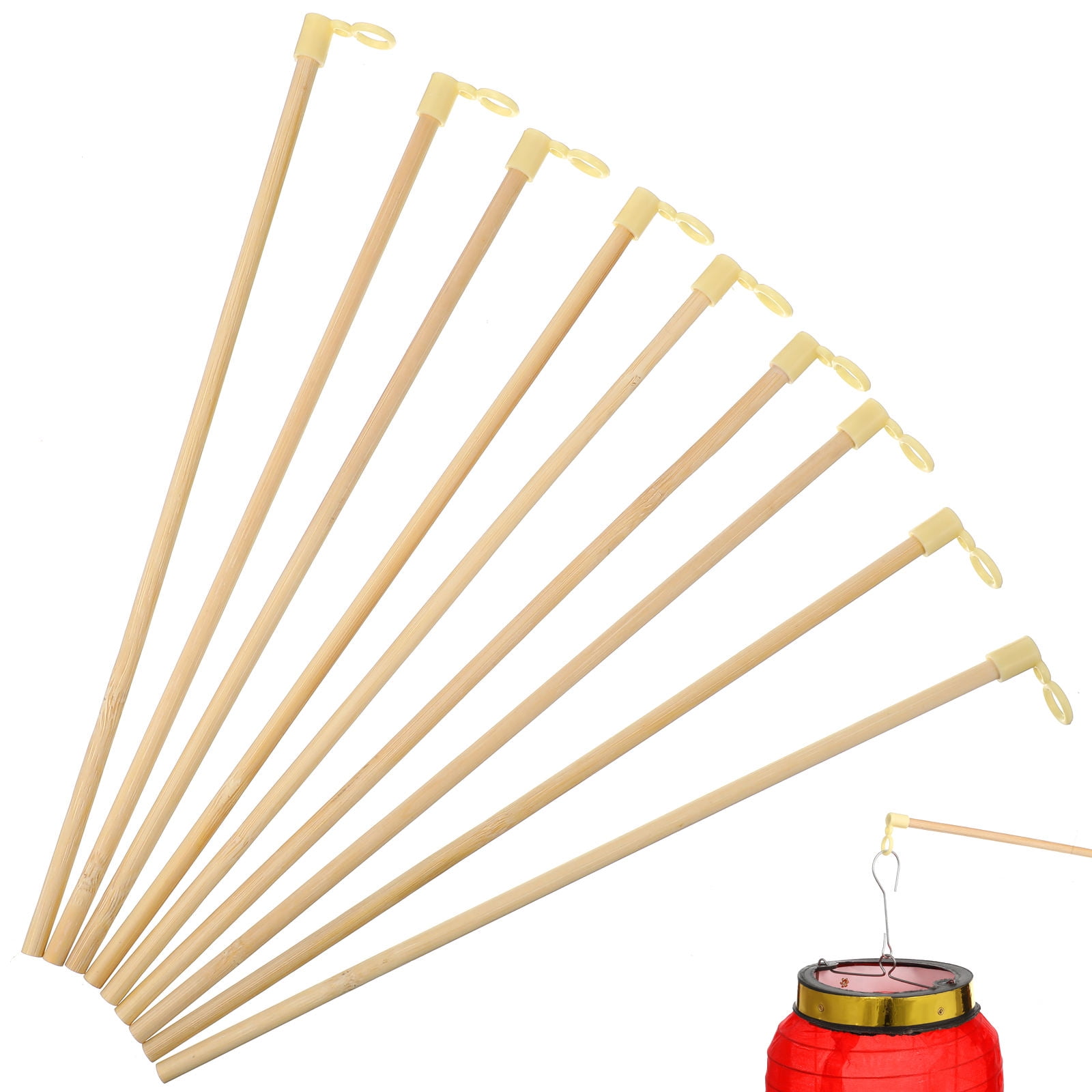 KALLORY 100pcs Beige Hanging Lantern Sticks for Lantern Poles Outdoor ...