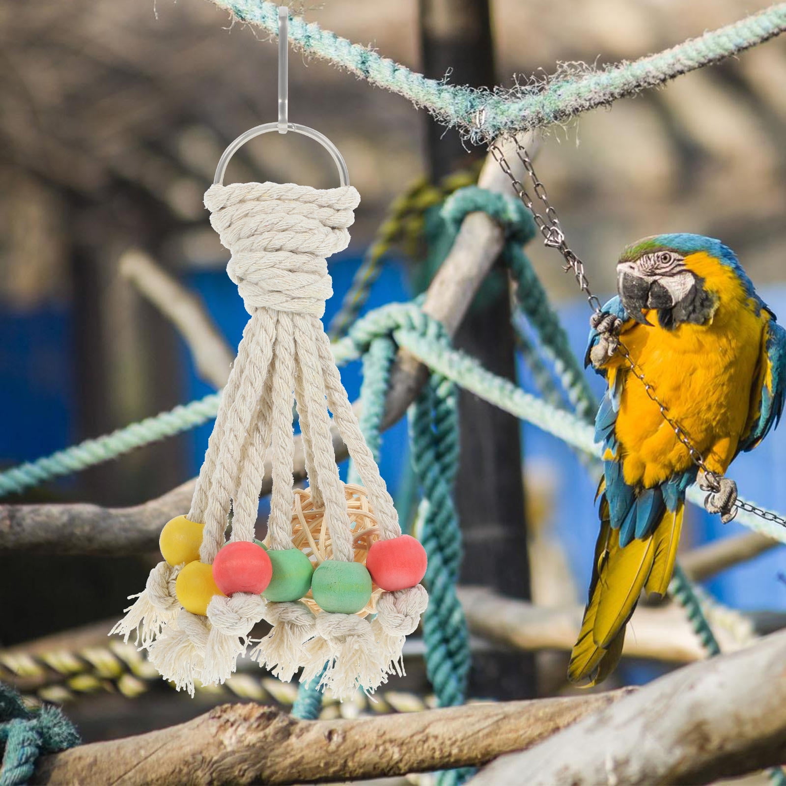 KALLORY Bird Shredding Toy Parrots Chewing Hanging Toy Bird Cage ...