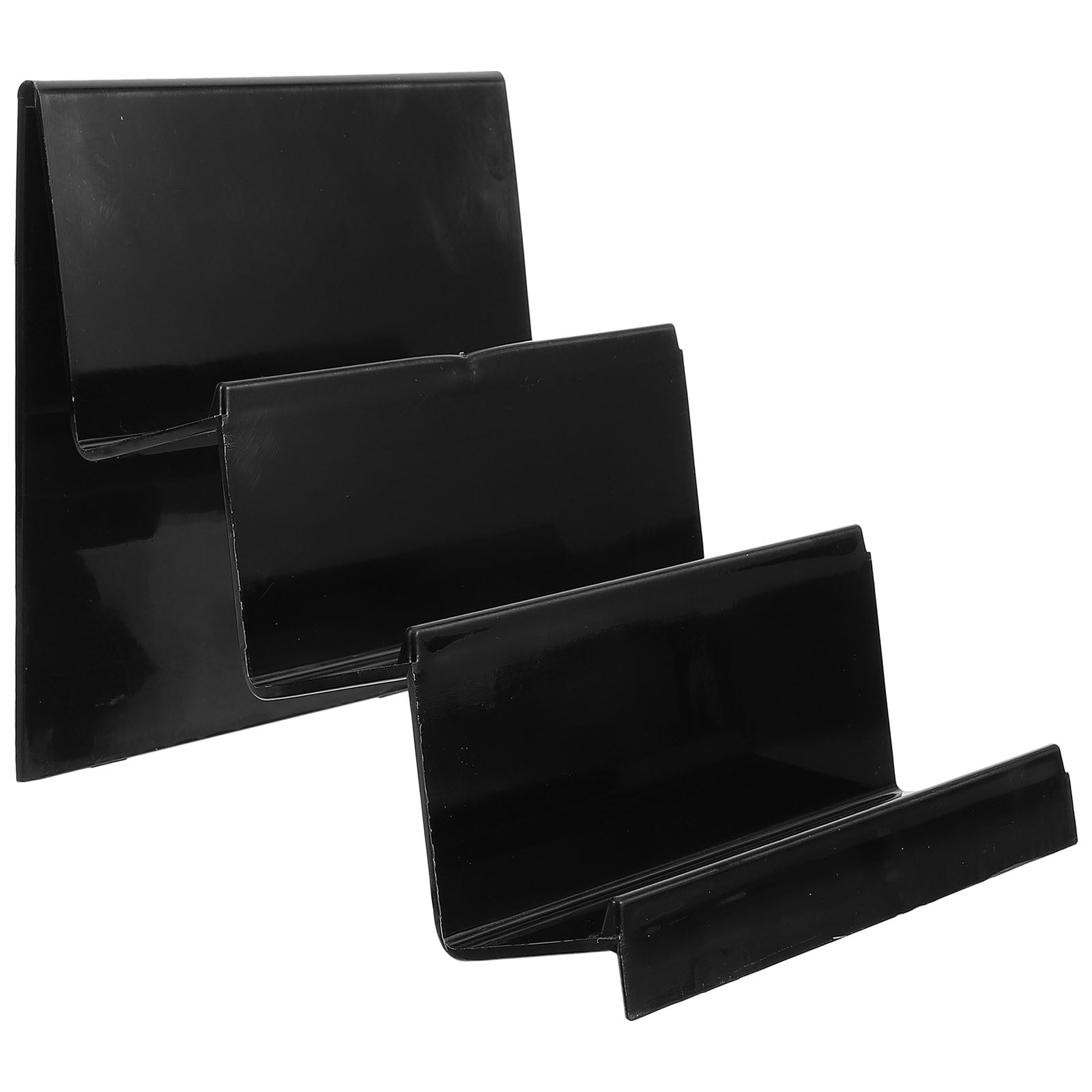 KALLORY Black Acrylic Multitier Wallet Display Stand for Paper Storage ...