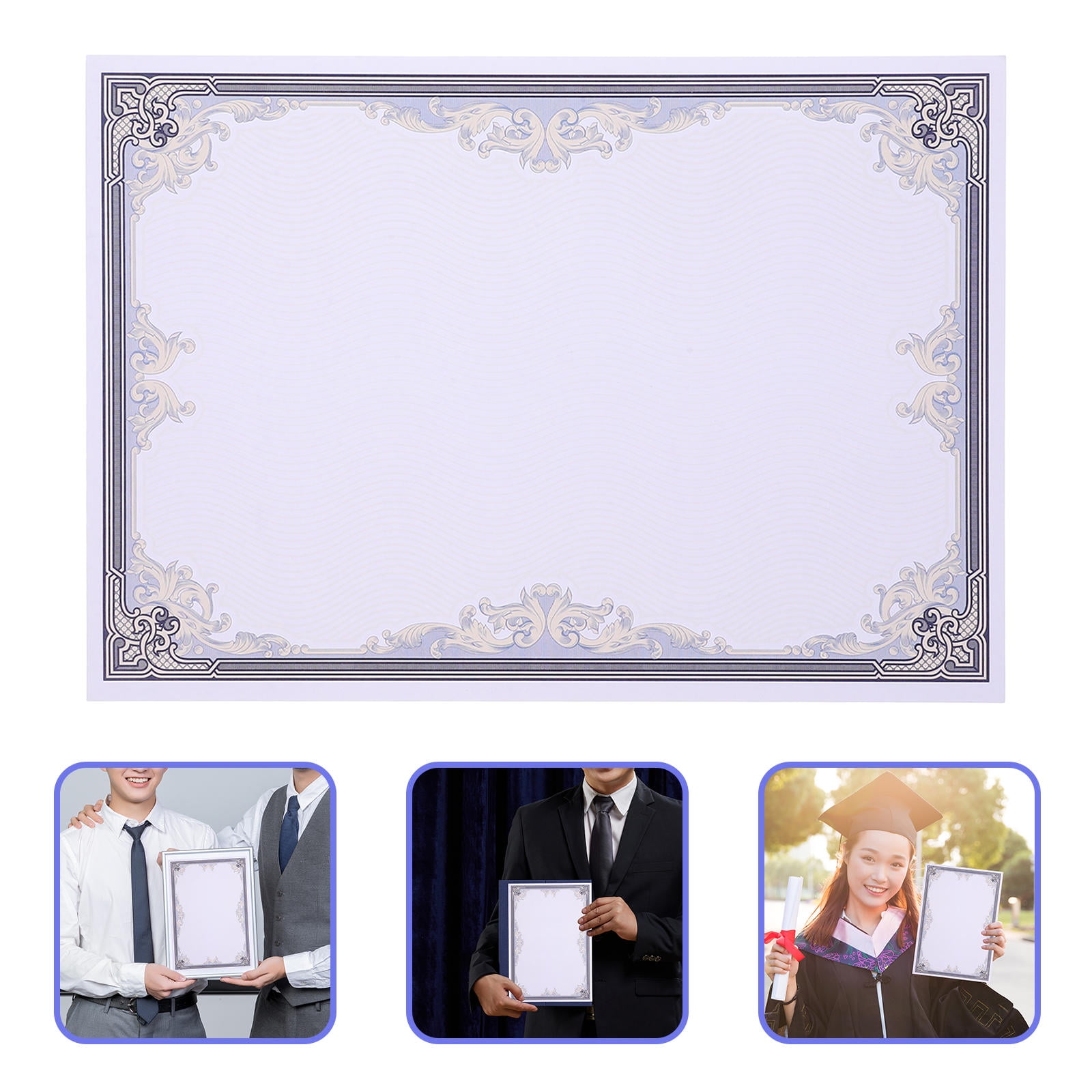 KALLORY Blue Certificate Paper 50 Sheets For Graduation Ceremonies ...
