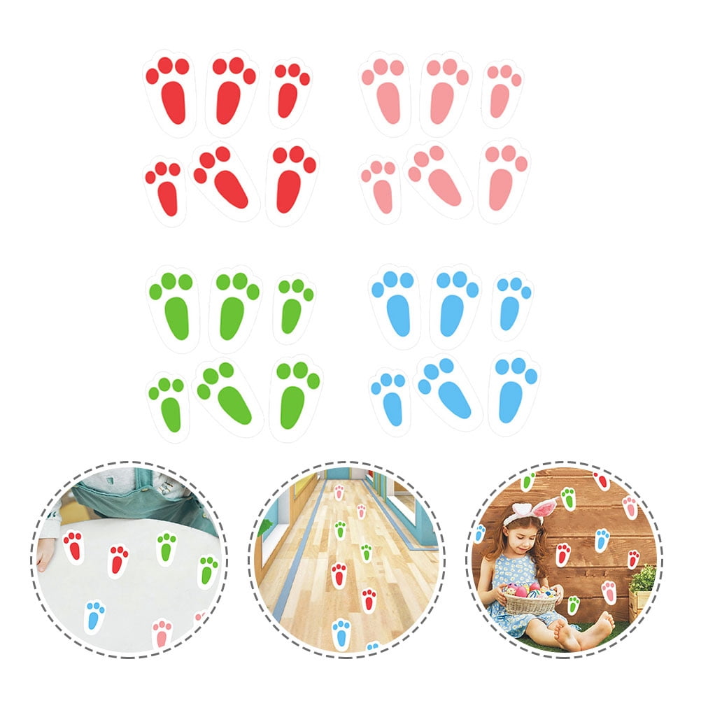 KALLORY Bunny Feet Stickers 24Pcs PVC 9.9x2.4in for Wall Stickers ...