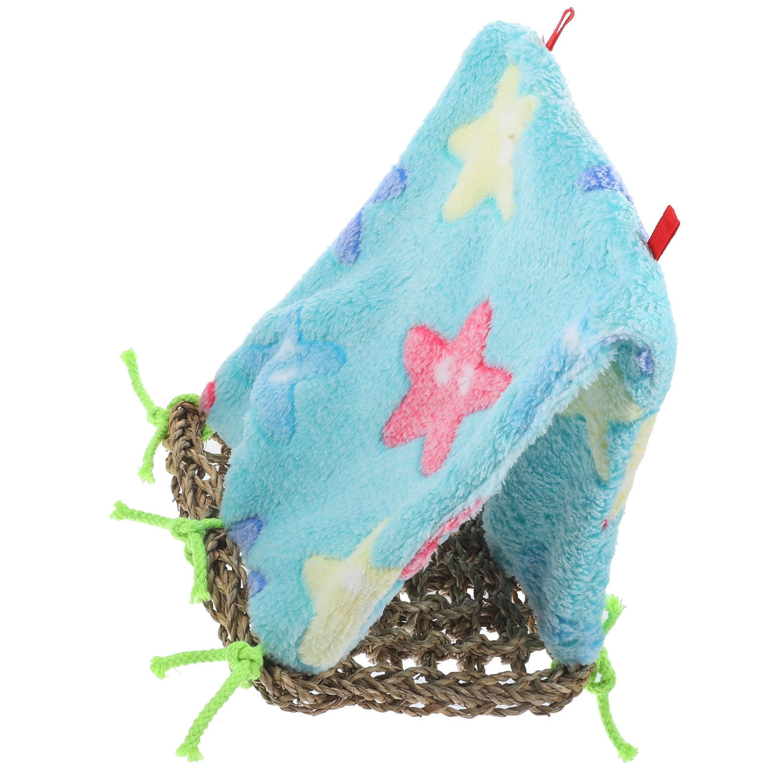 KALLORY Cage for Birds 1Set Random Color Triangle Shape Straw Plush ...