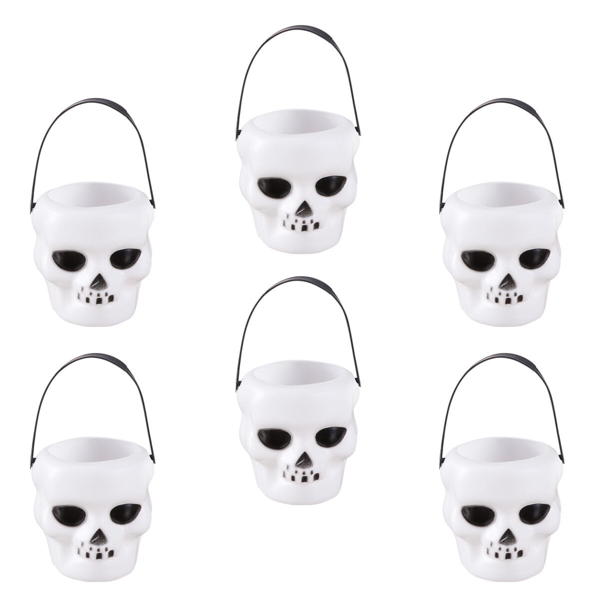 KALLORY Candy Buckets 6Pcs White Plastic Barrel Shape for Kids to Use ...