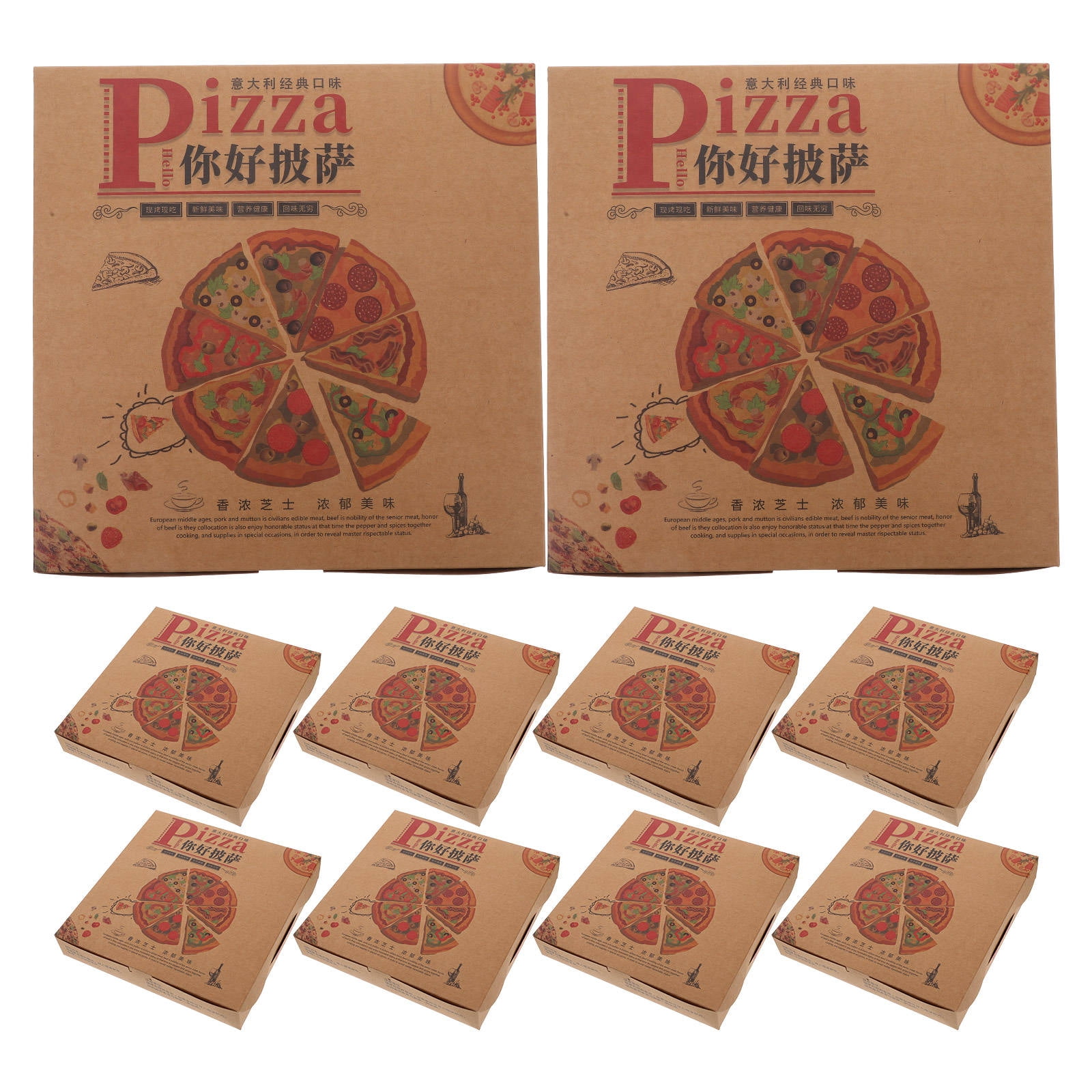 KALLORY Corrugated Paper Pizza Boxes for Takeout and Storage Closure ...