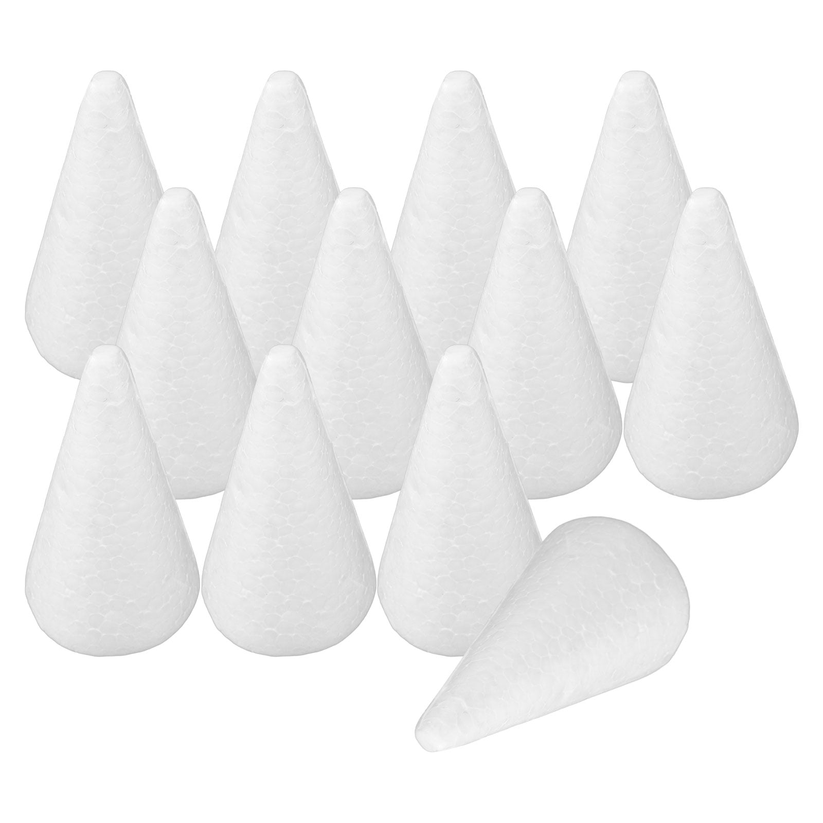 KALLORY Crafting Cones 12Pcs White Solid Foam Cone Accessories for ...
