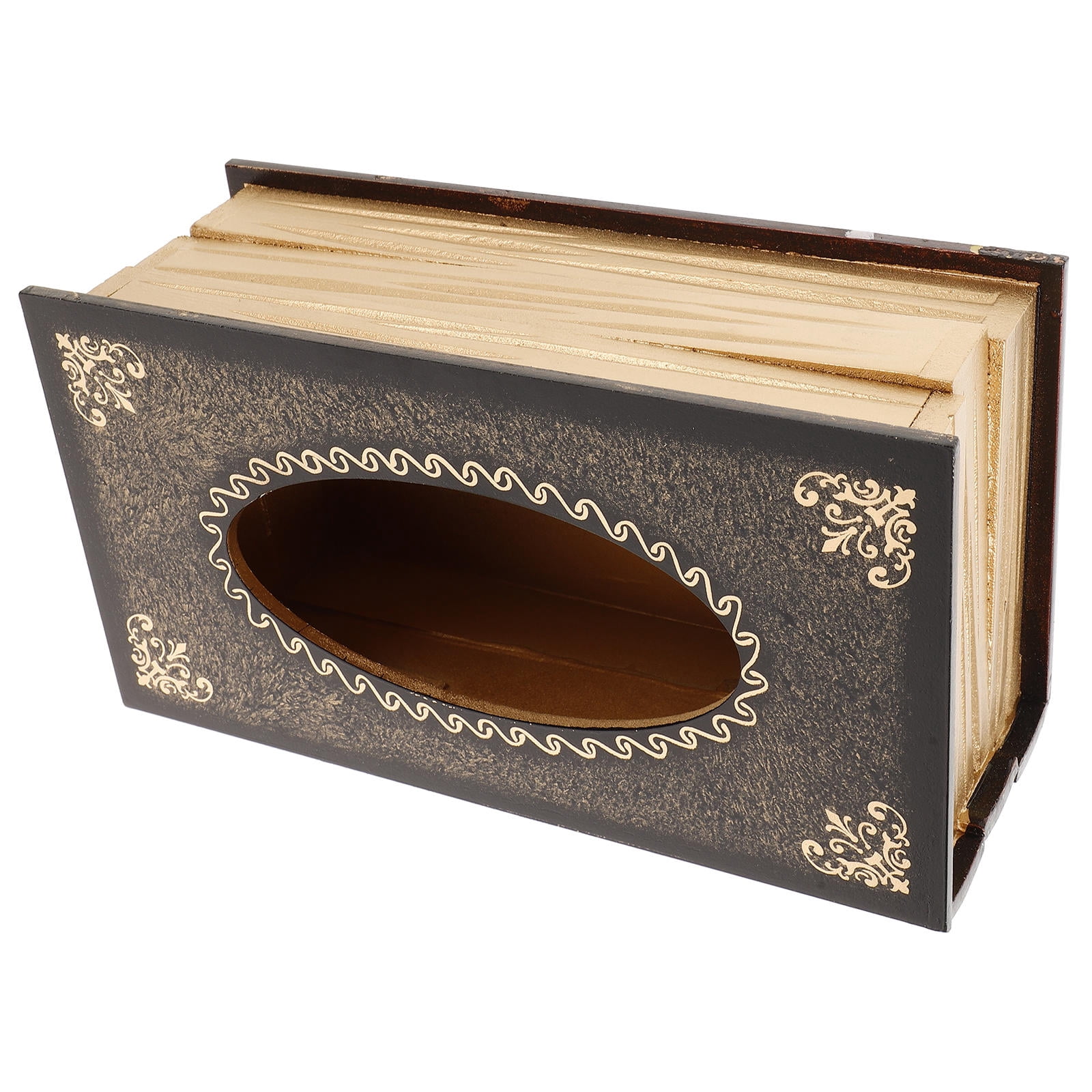 KALLORY Creative Facial Tissue Dispenser Antique Book Design Tissue Box ...