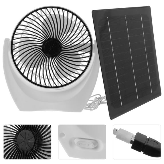 KALLORY Portable Solar Powered Cooling Fan, USB Table Fan for Home Use ...