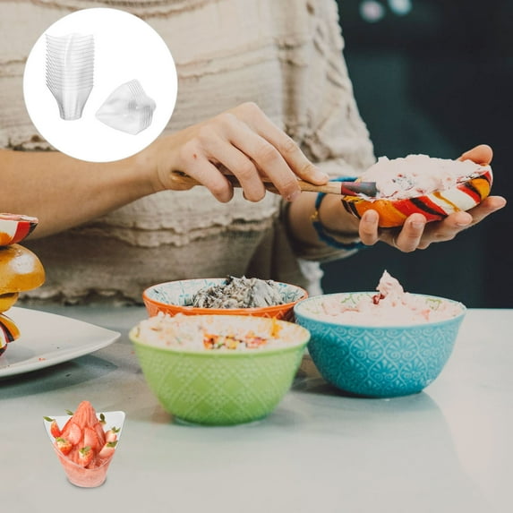 KALLORY Plastic Dessert Cups Transparent Design for Parties and ...