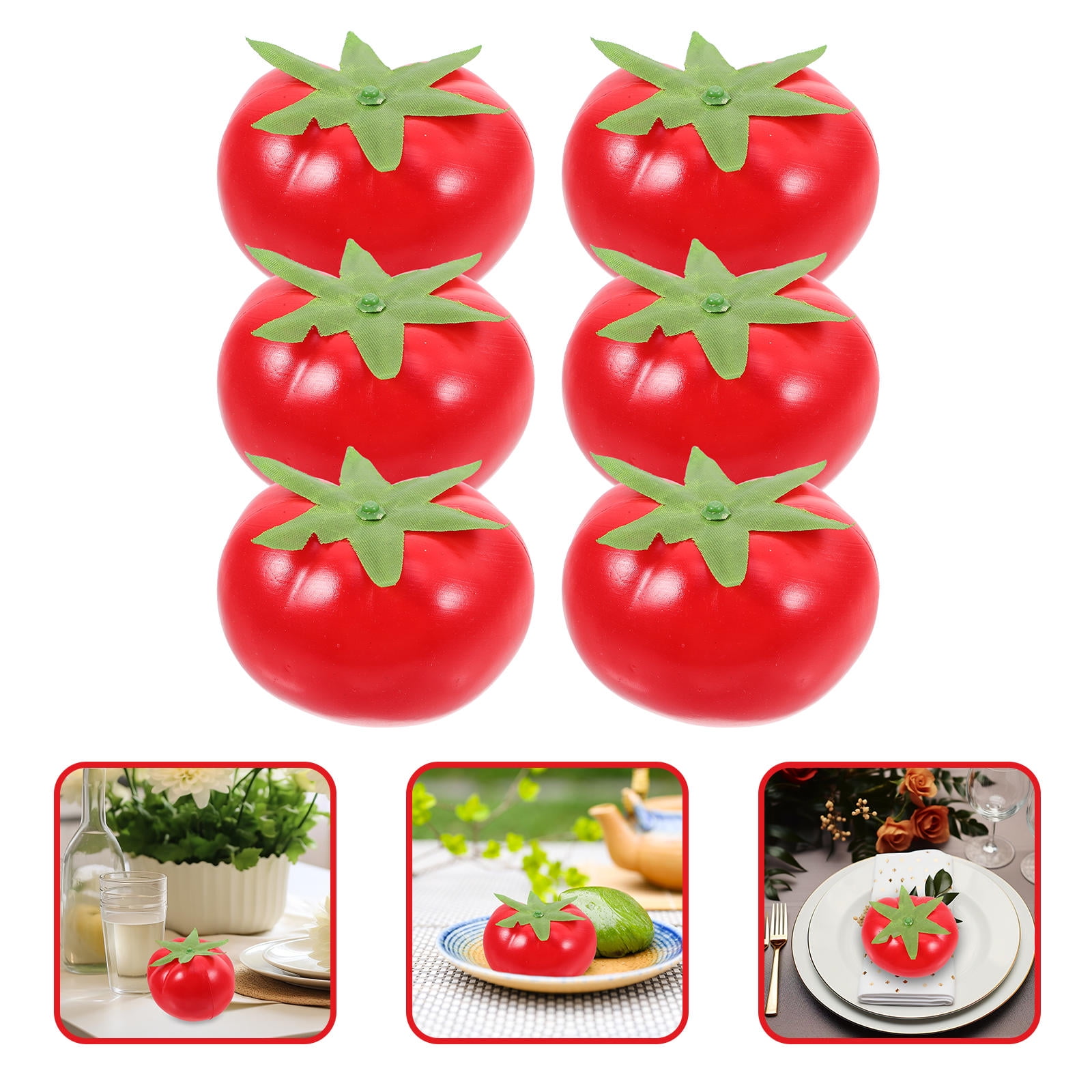 KALLORY Fake Tomato Set 6pcs Realistic Artificial Fruits Tomatoes ...