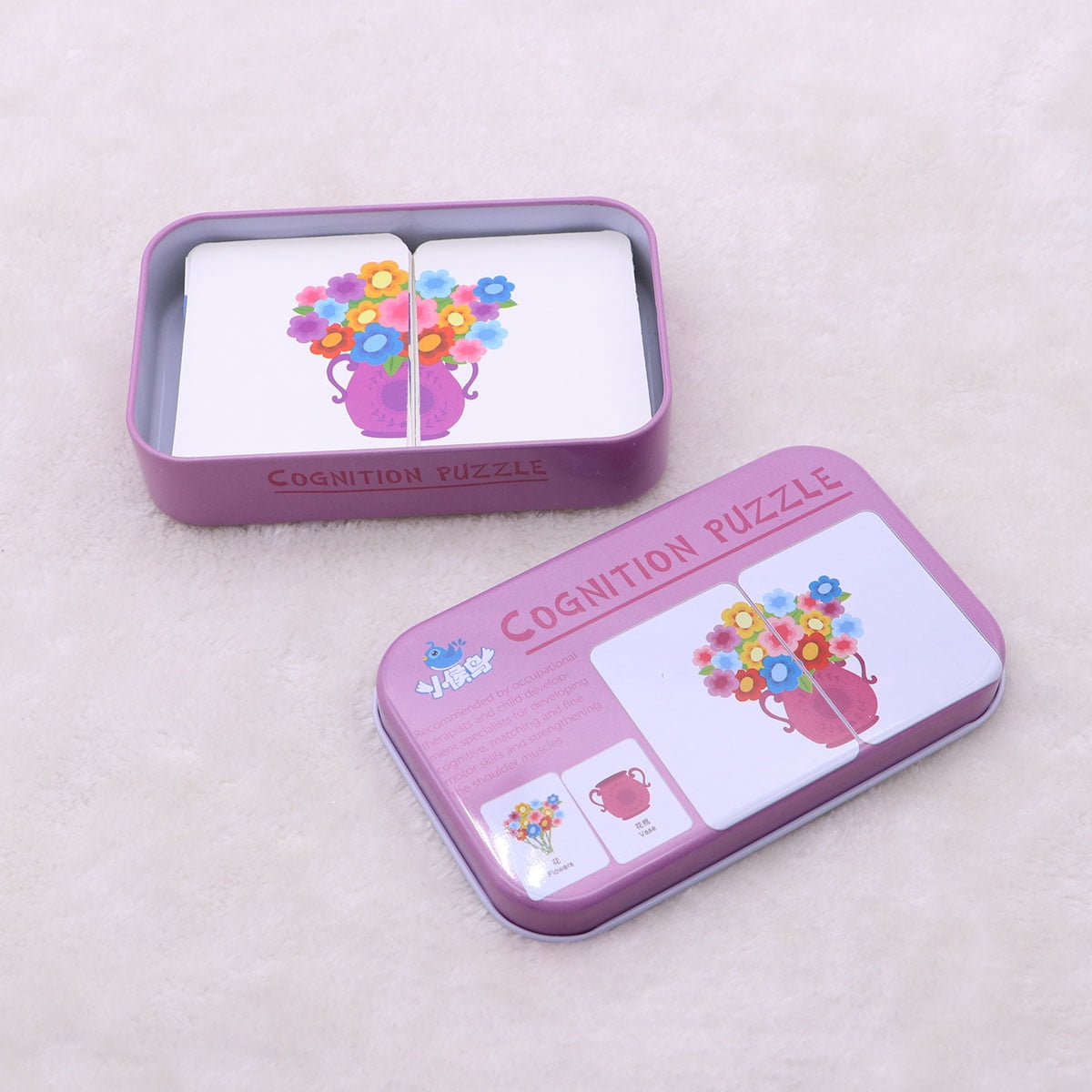 KALLORY Flash Cards for Education 32 Pieces Toy Puzzle Cards Made of ...