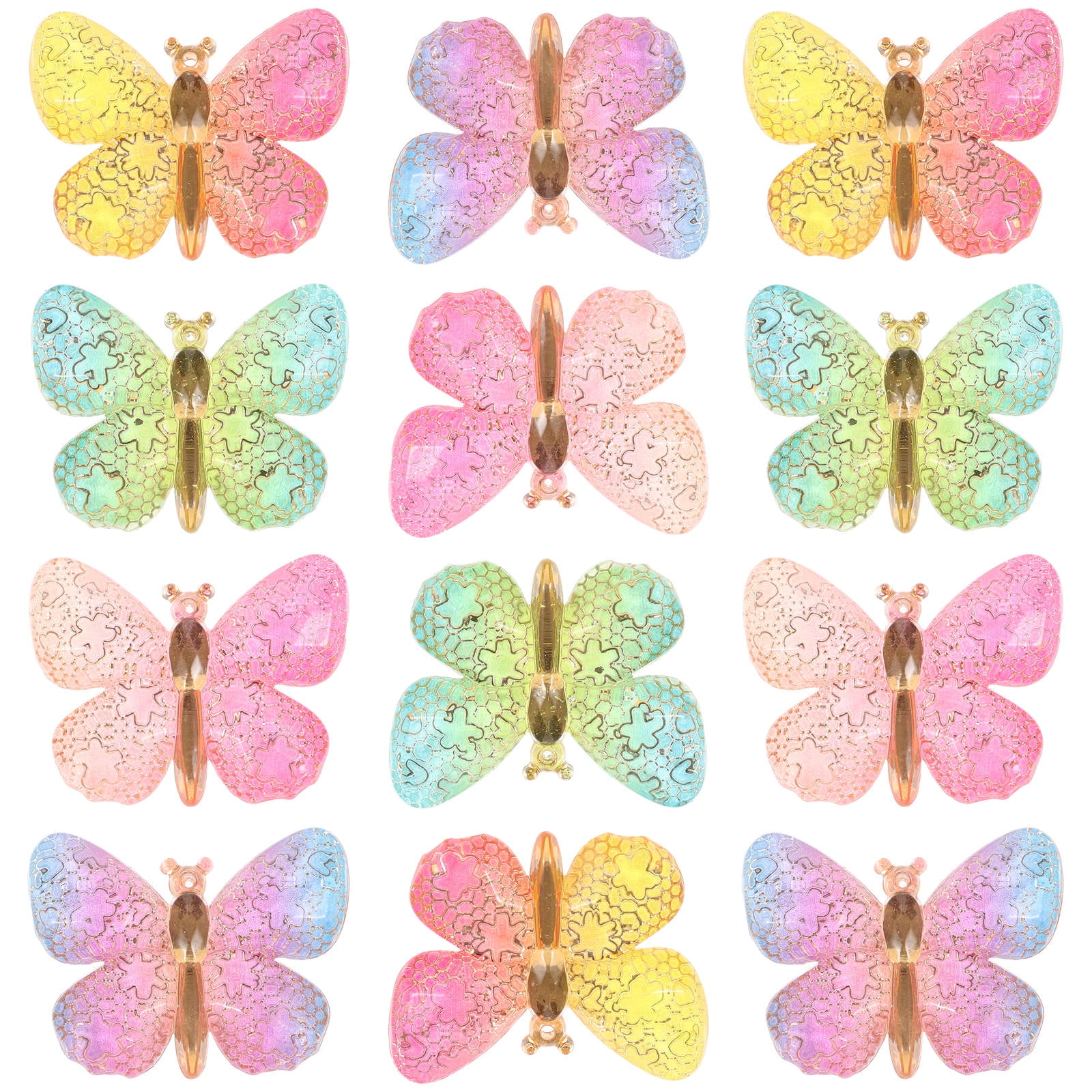 KALLORY Flat Back Butterfly Embellishments Resin Craft Accessories ...