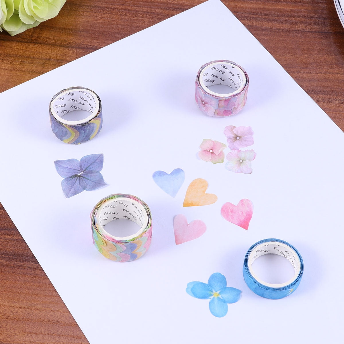 KALLORY Flower Petal Tape for Decor Assorted Color Paper DIY Stickers ...