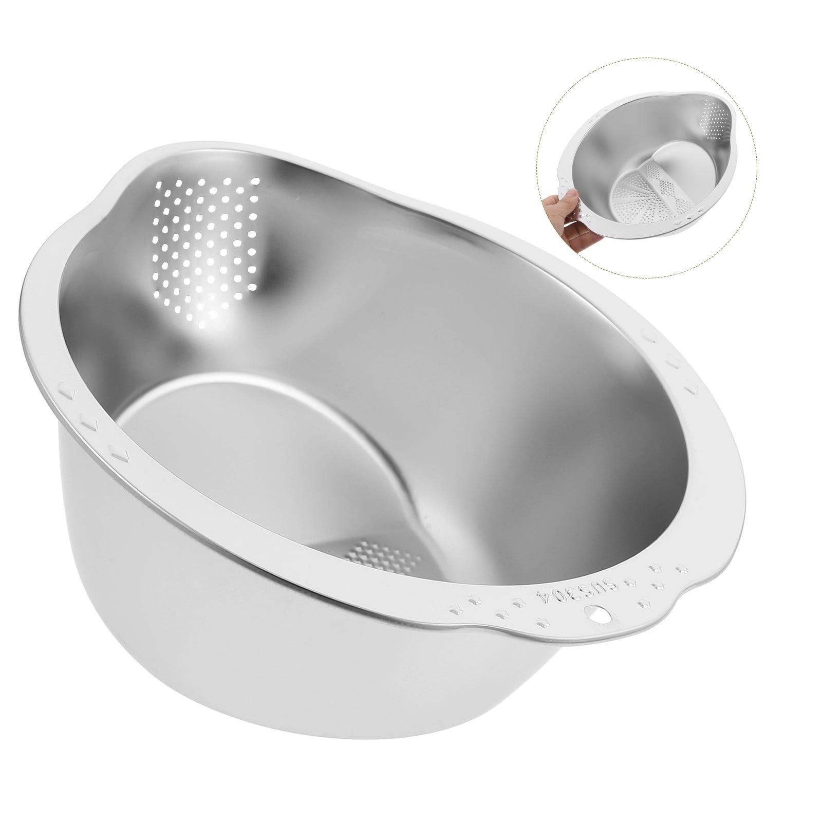KALLORY Food Drainer Basket Strainer 304 Stainless Steel Rice Rinsing ...