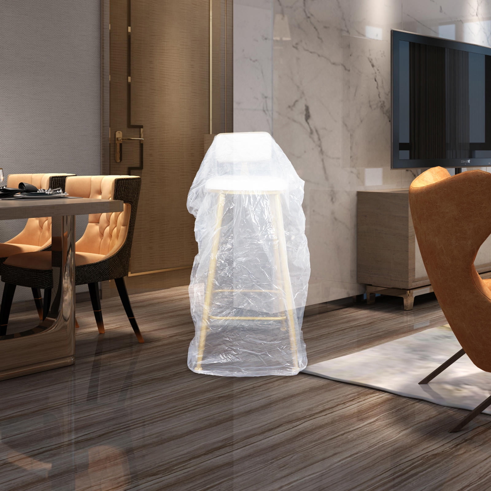 KALLORY Furniture Cover Storage Plastic Chair Covers For Dining Chairs ...