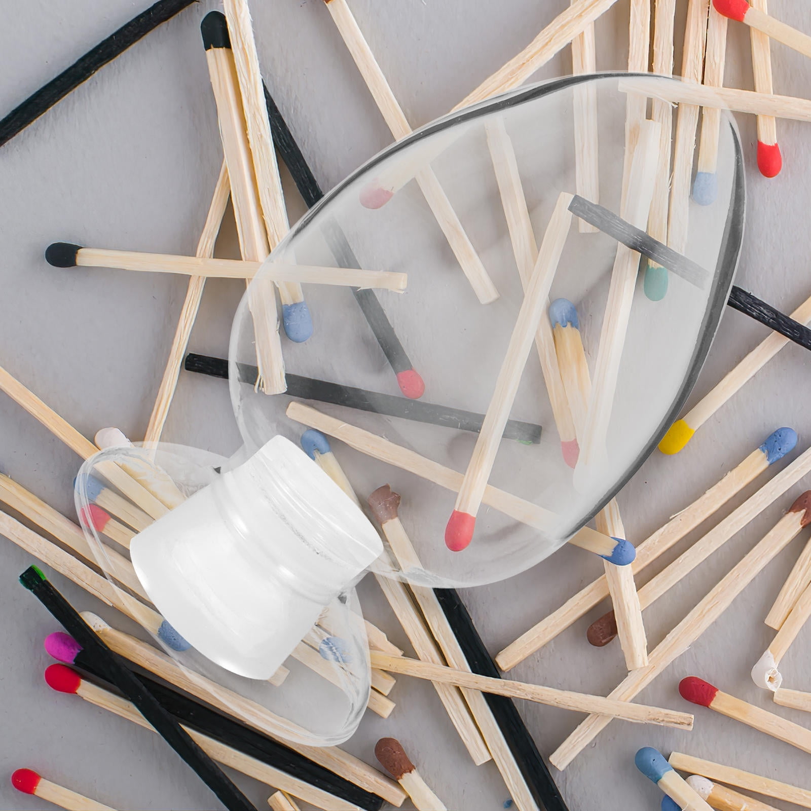 KALLORY Glass Matches Storage Bottle Match Present Bottle Clear Matches ...