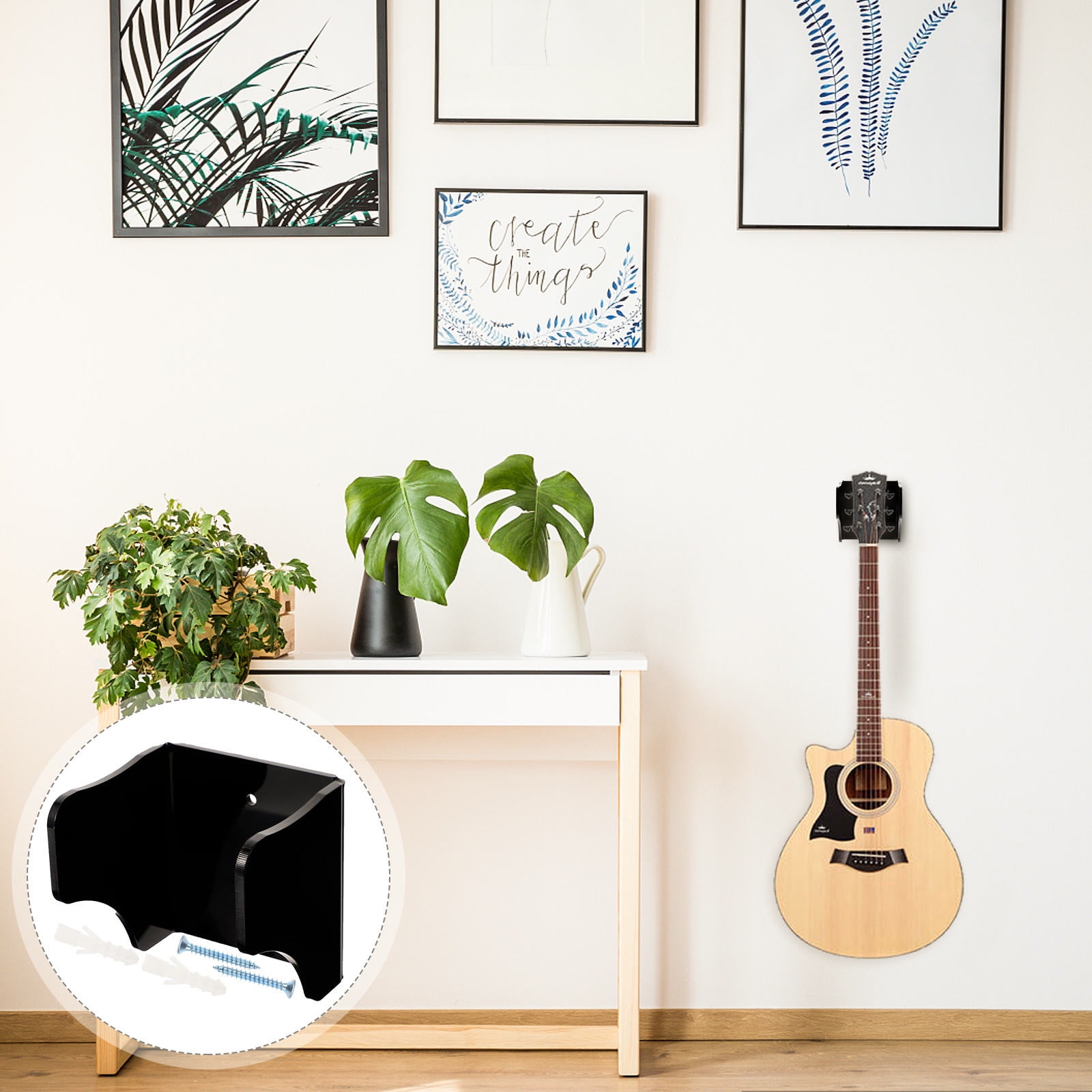 KALLORY Guitar Hanger 1 Set Wall Mounted For Acoustic Guitar Display ...