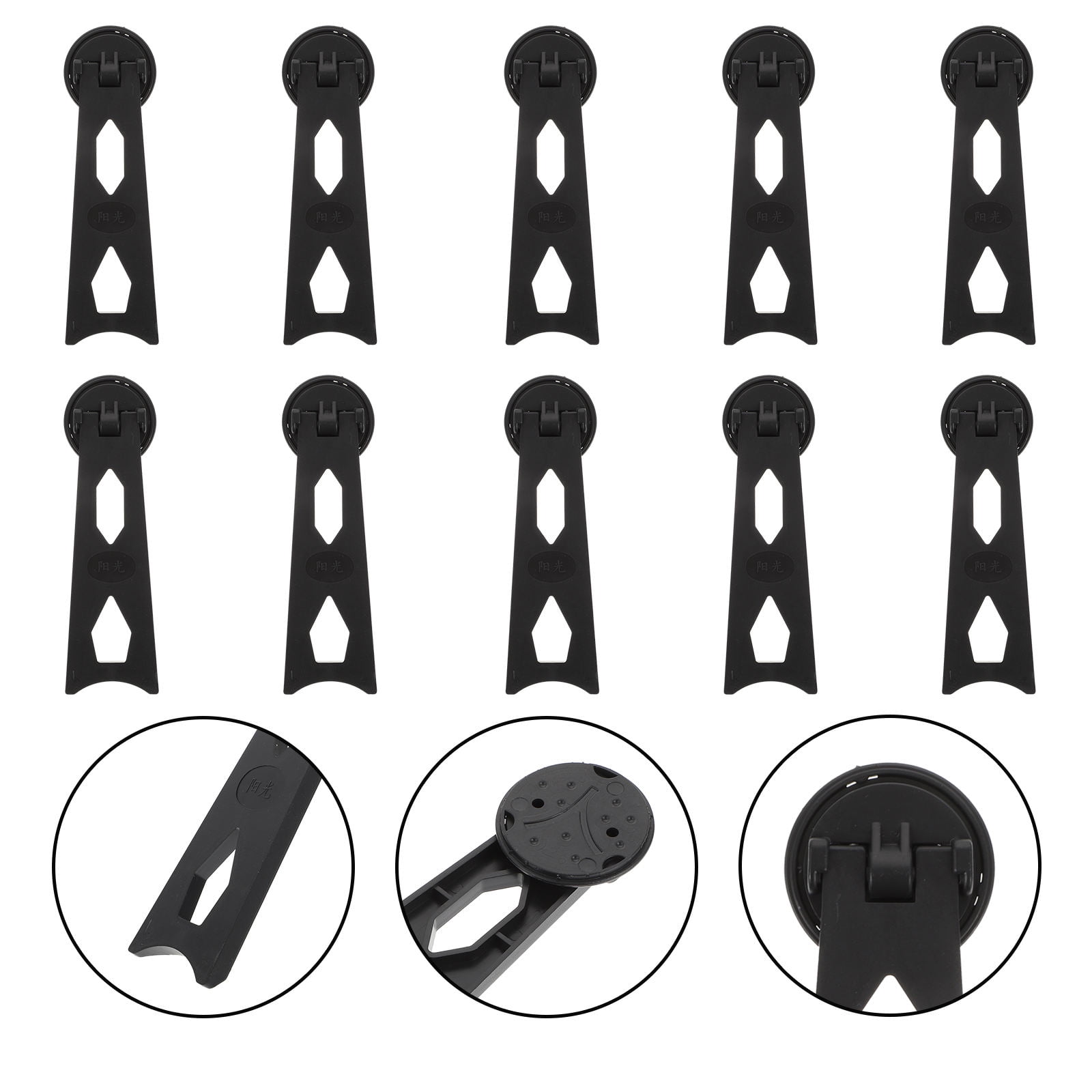 KALLORY Home Photo Frame Racks 20Pack Black Triangular Wedge Plastic ...