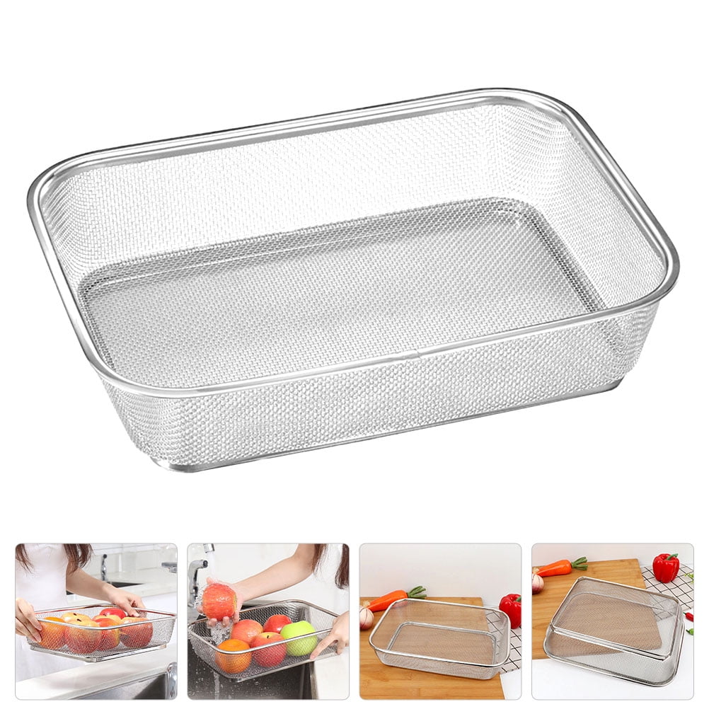 KALLORY Kitchen Gadget Drain Mesh Basket with Square Mesh for Filter ...