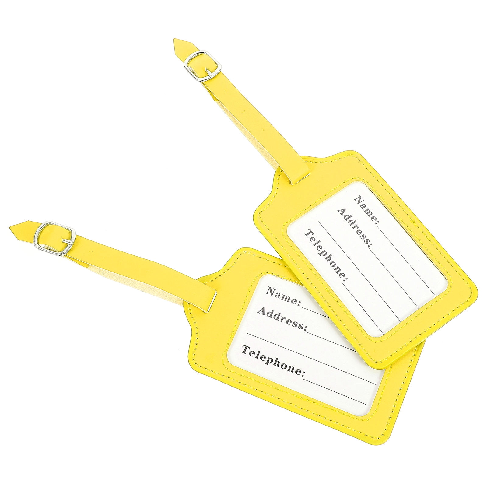 KALLORY Luggage Identification Tags 2Pack Yellow Rectangular For Quick ...