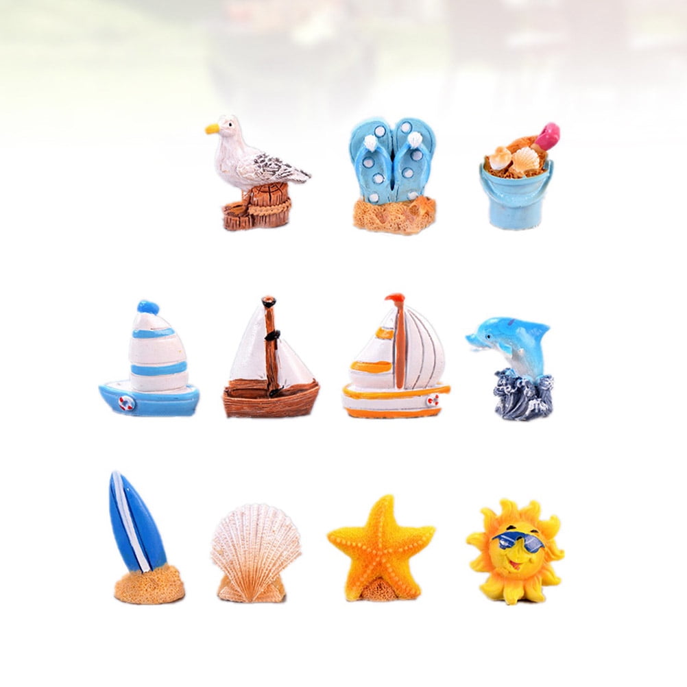 KALLORY Mediterranean Style Miniature Garden Decor with Resin Trinkets ...