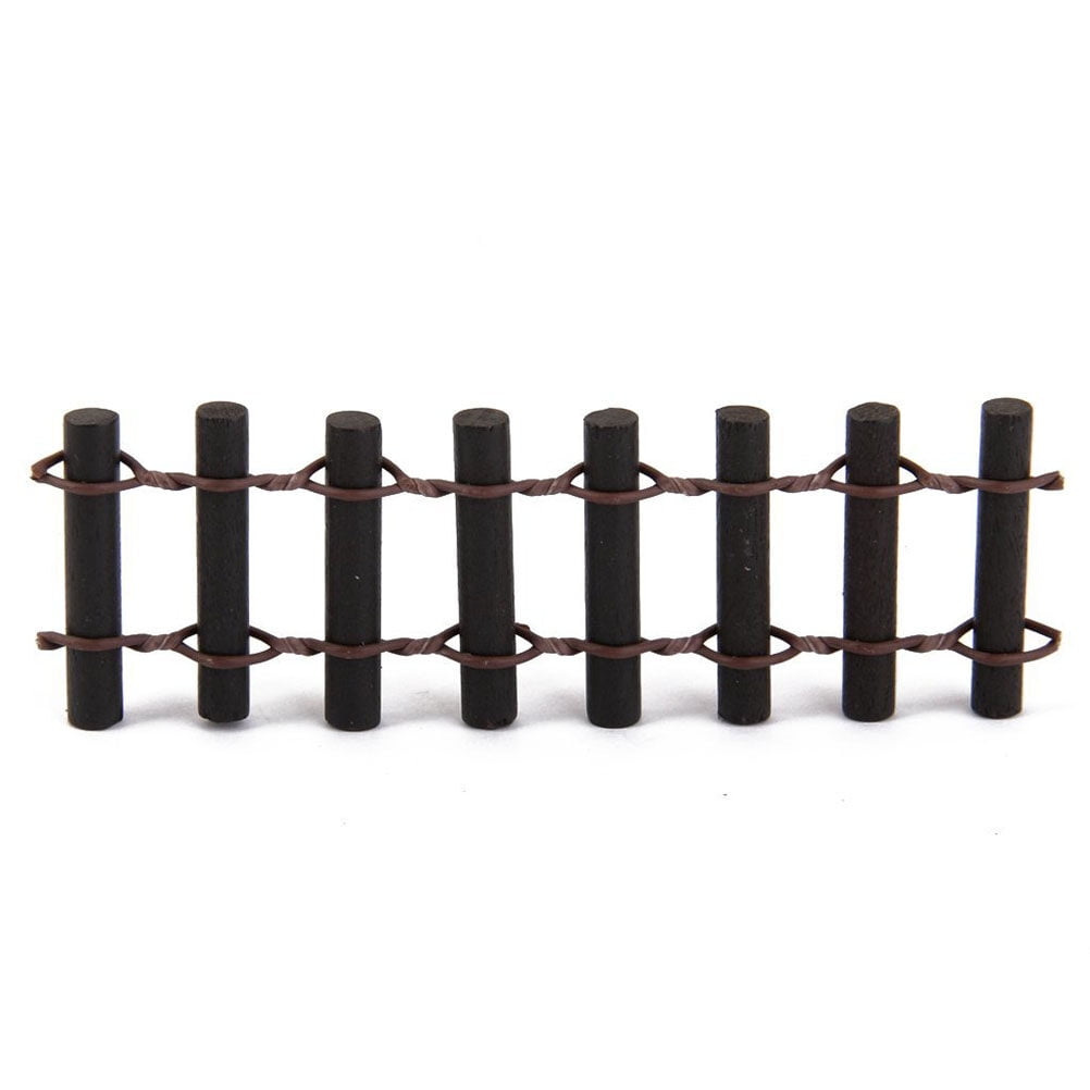 KALLORY Mini Fence for Garden 10Set Log Style with Resin Material 1.18 ...