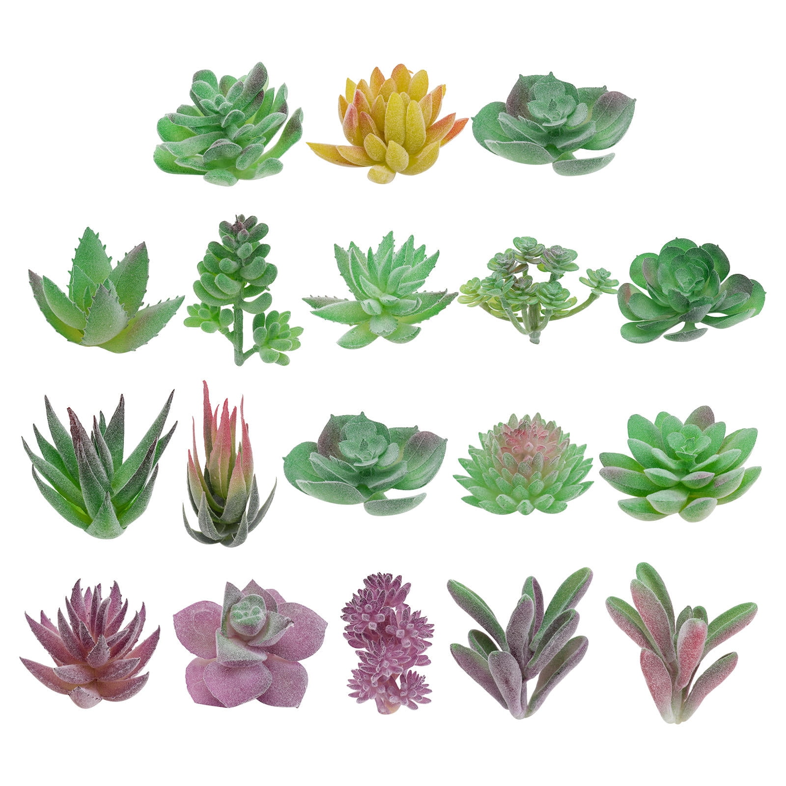 KALLORY Miniature Artificial Succulents PVC Material Realistic Shape ...