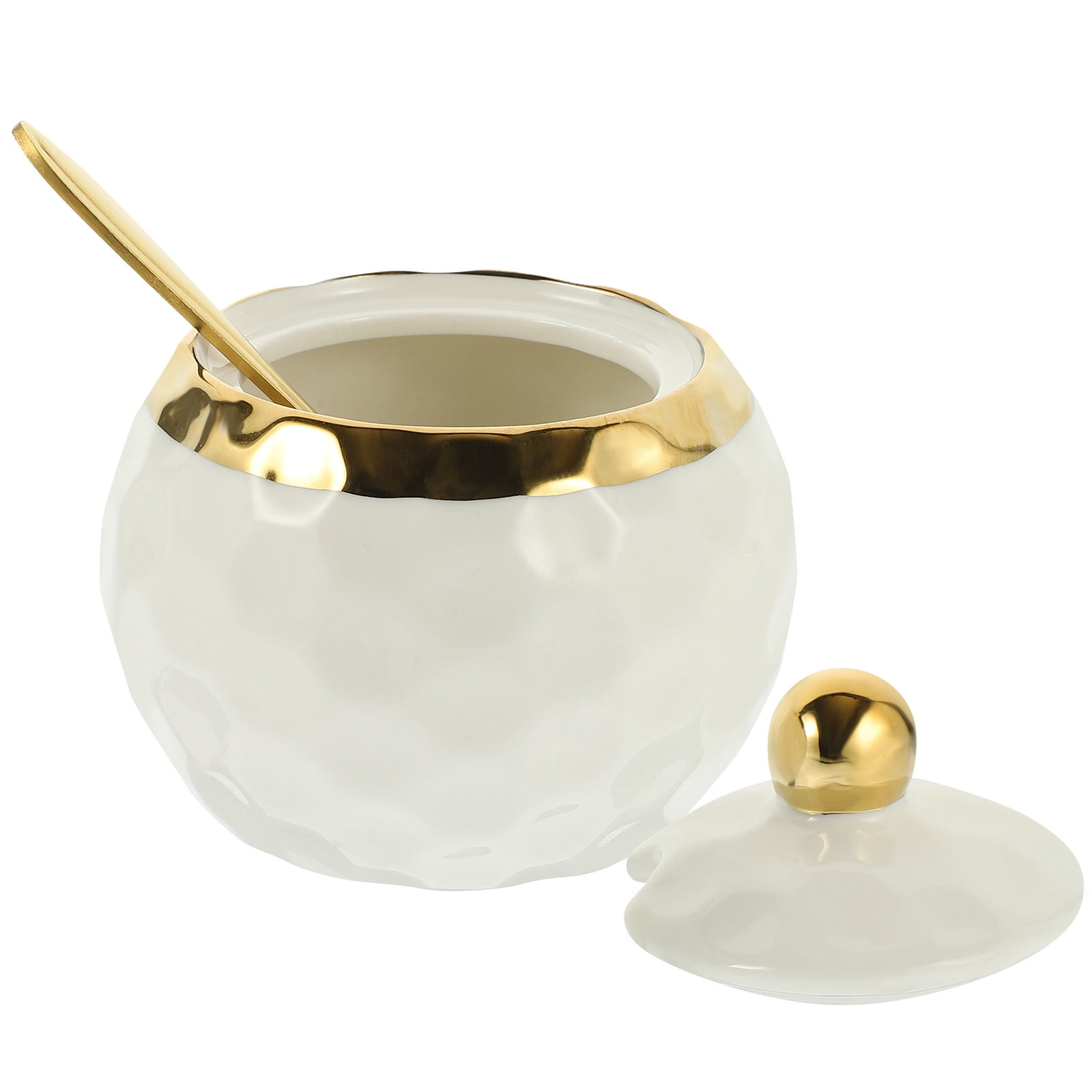 KALLORY Modern Ceramic Spice Jar with Lid for Storage Spice White Color ...