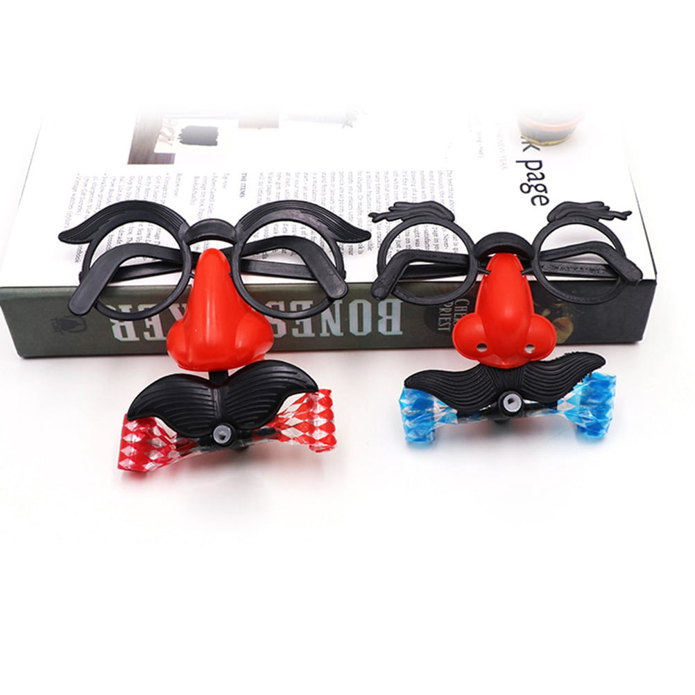 KALLORY Multi Color Glasses with Mustache and Whistle Funny Prank ...