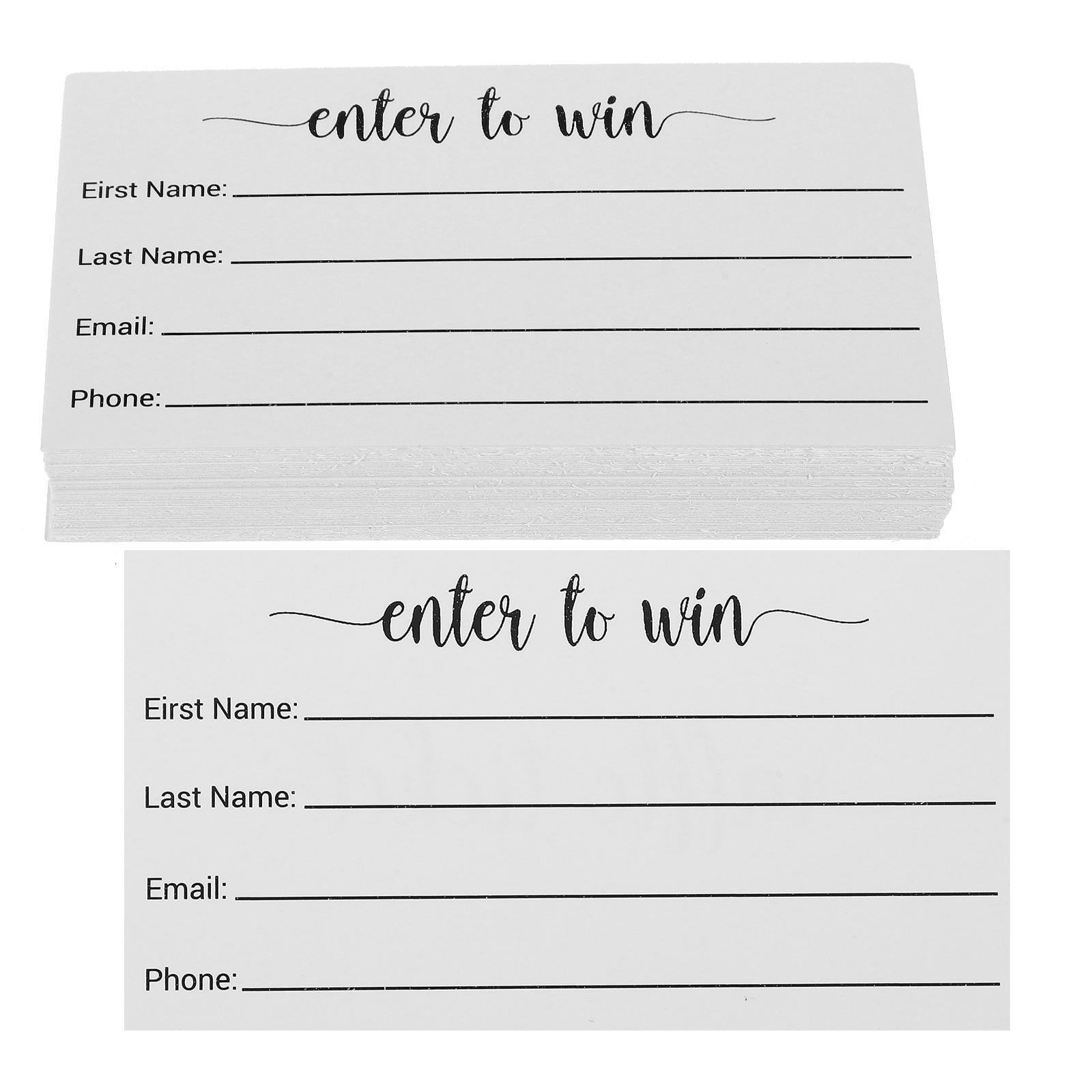 KALLORY Entry Form Cards Multi Colored 100Pcs 3.5X1.9In - Walmart.com