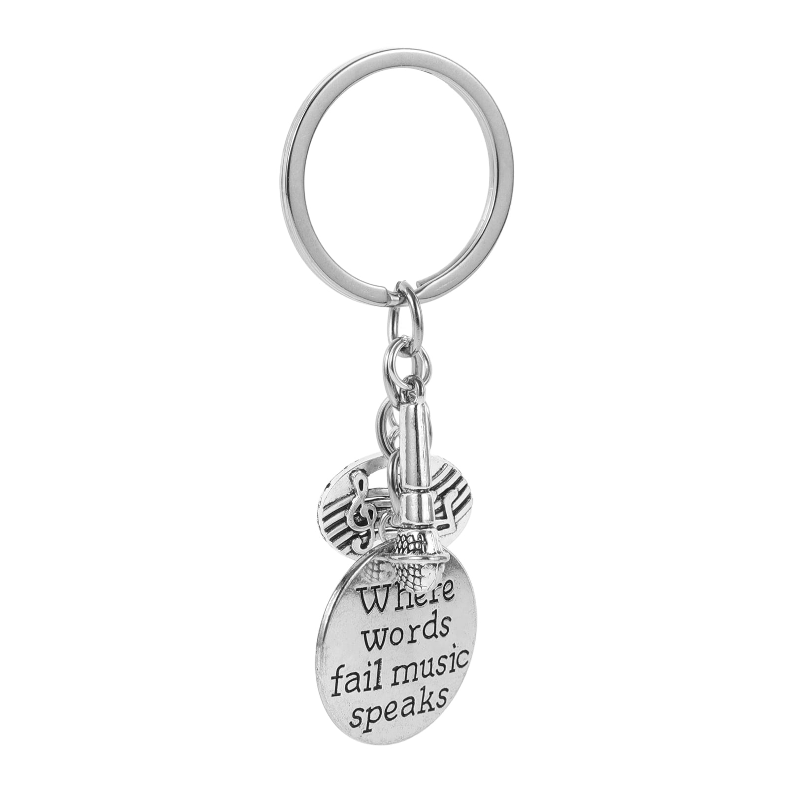 KALLORY Musical Note Keychain Singer Microphone Chic Design Miss ...