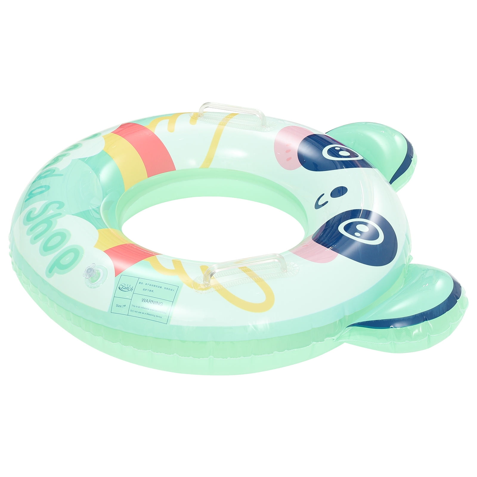 KALLORY Panda Design Kids Swimming Ring with Handles Safe PVC Material ...