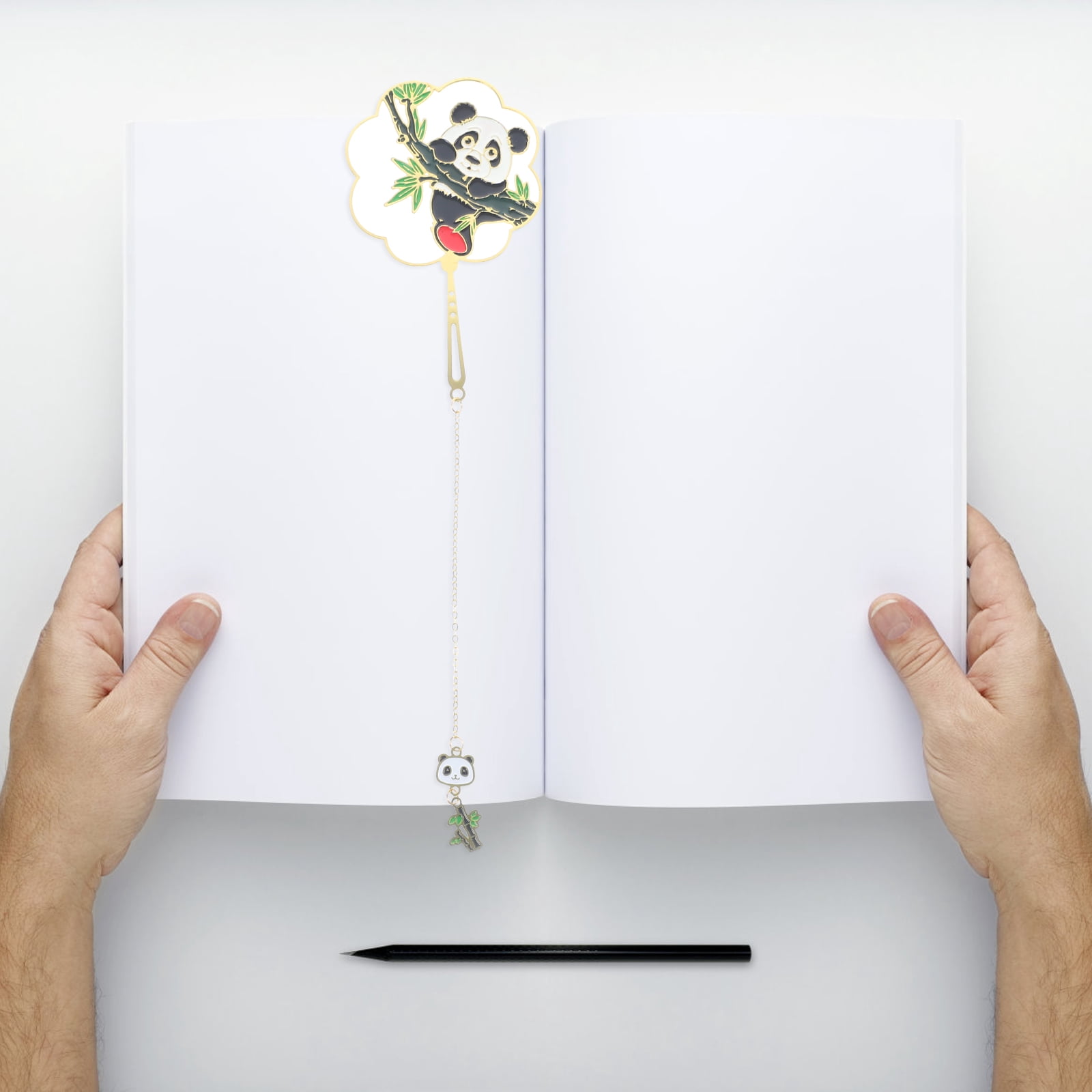 KALLORY Panda Shaped Metal Bookmark for Book Use Novelty Design Multi ...