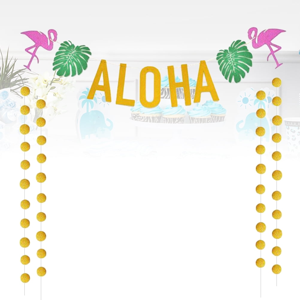 KALLORY Party Decoration Pull Flags Reusable Banner Monstera - Walmart.com