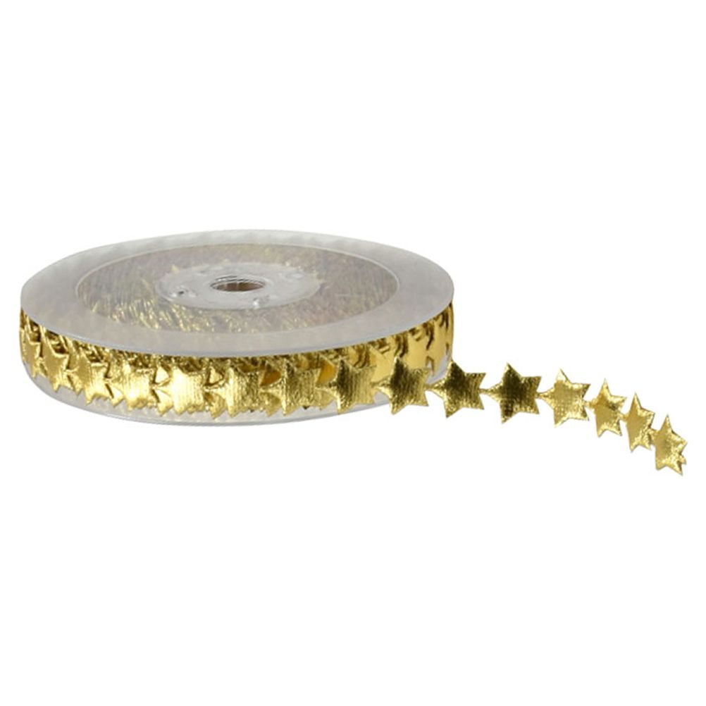 KALLORY Pentagram Shaped 1 Roll Wired Christmas Ribbon for Holiday and ...